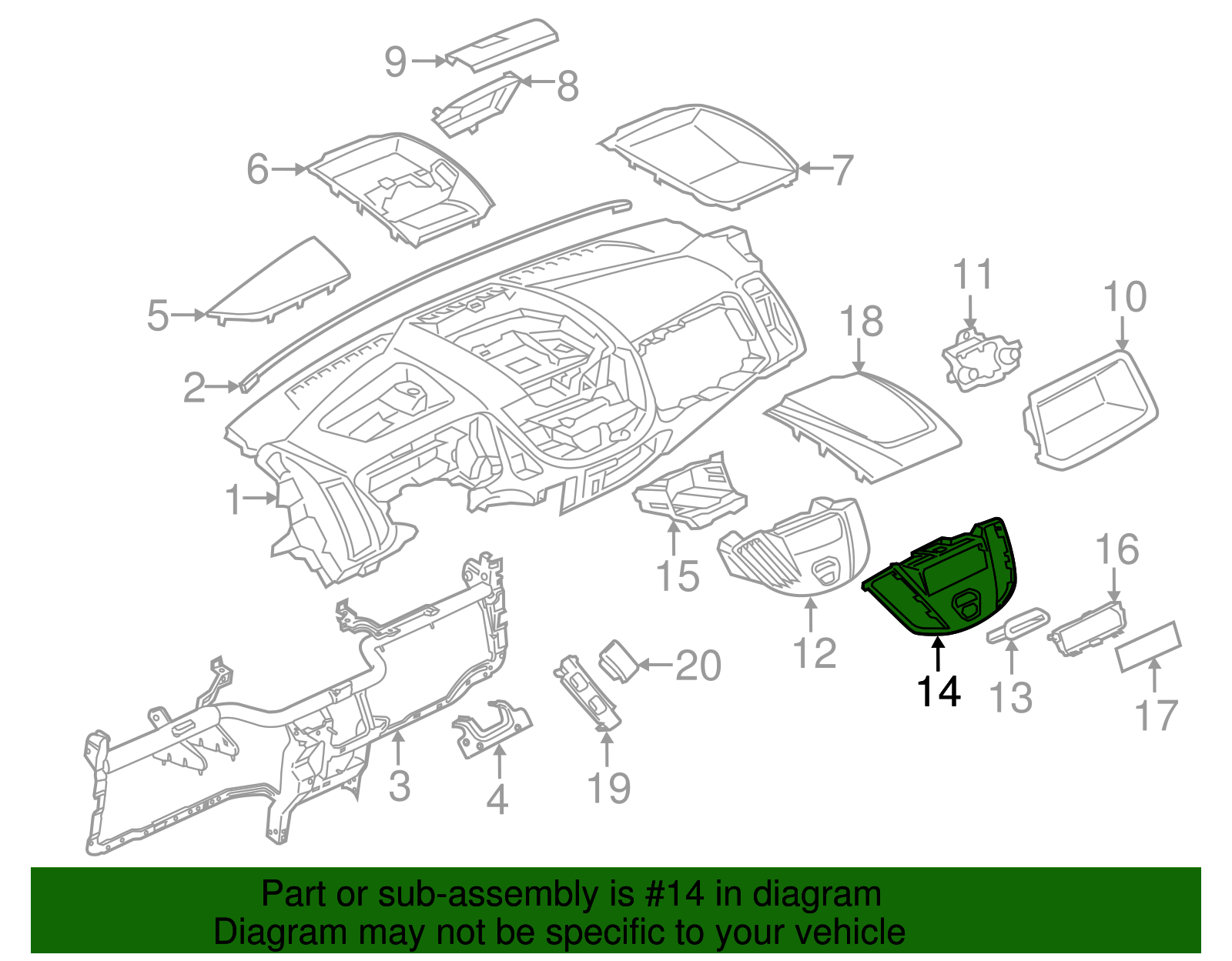 2015-2019 Ford | Trim Bezel | BK3Z-18842-CC | Walls' Ford Parts