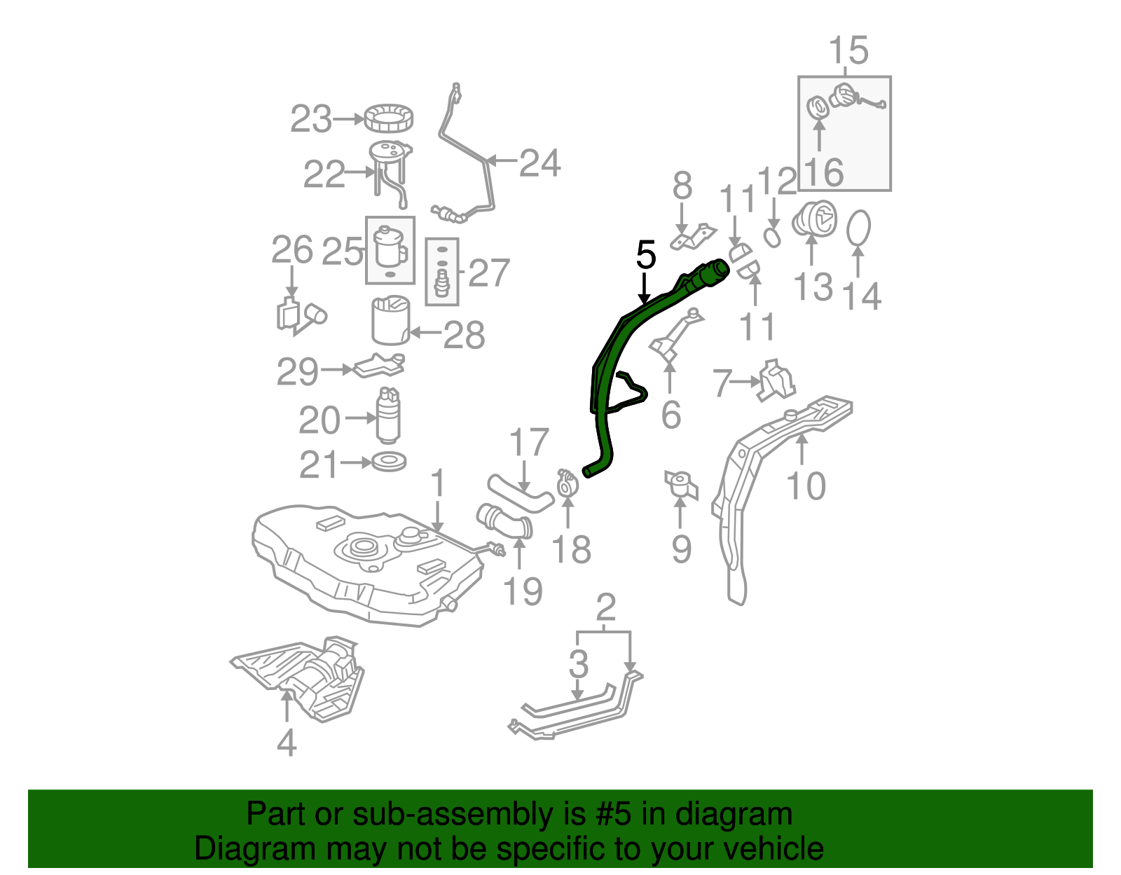 2003-2007 Toyota Fuel Tank Filler Neck 77213-01020 | Toyota Parts Express