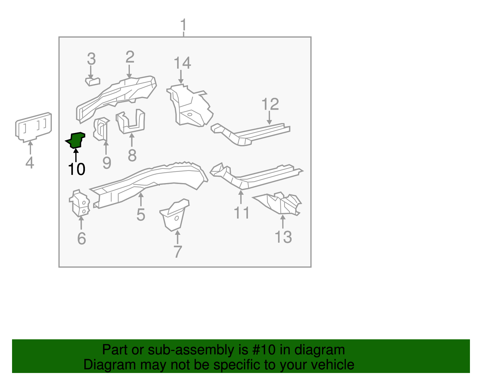 2002-2018 Toyota Gusset 57167-06010 | Toyota Parts Center