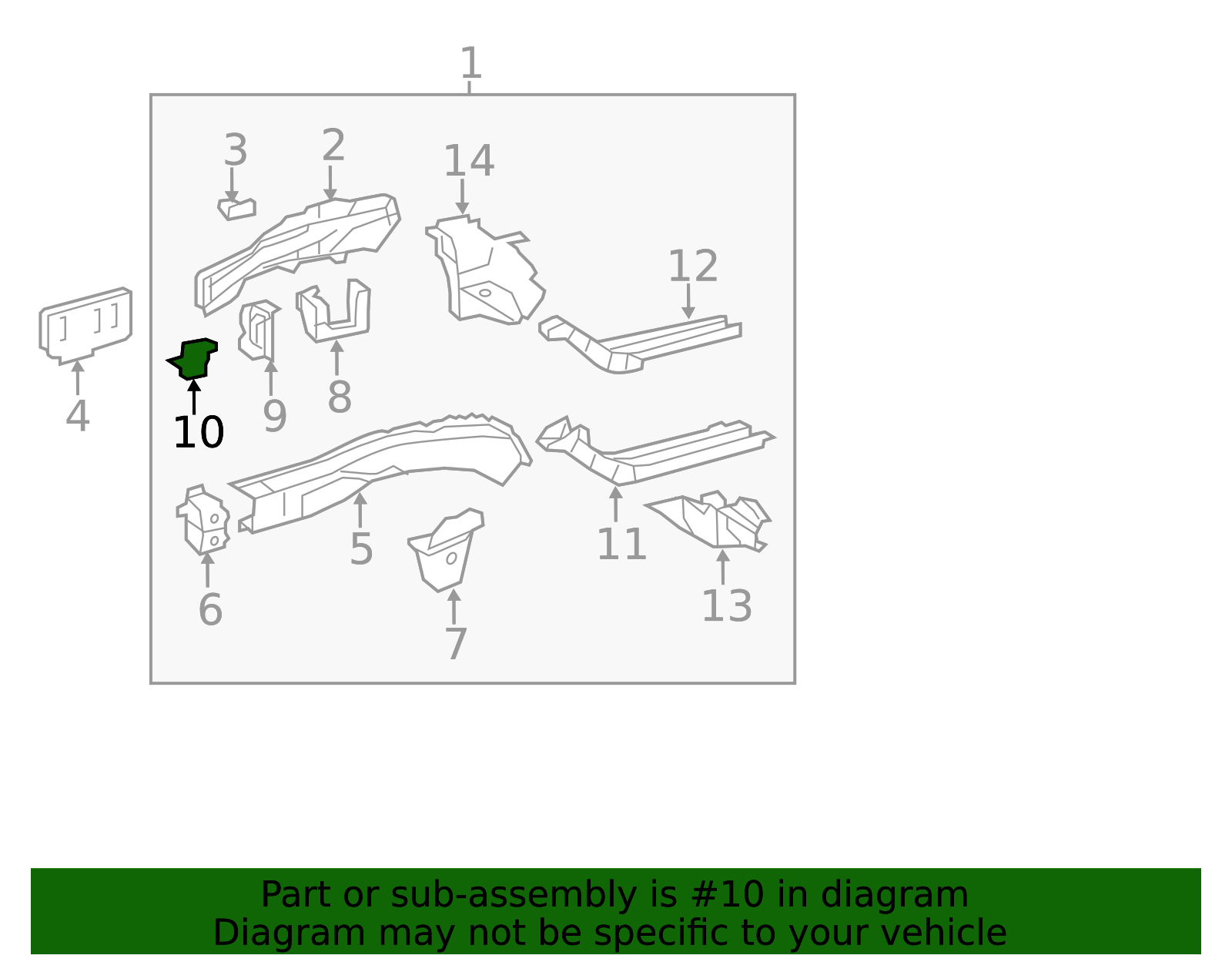 2002-2018 Toyota Gusset 57167-06010 | Toyota Parts Center