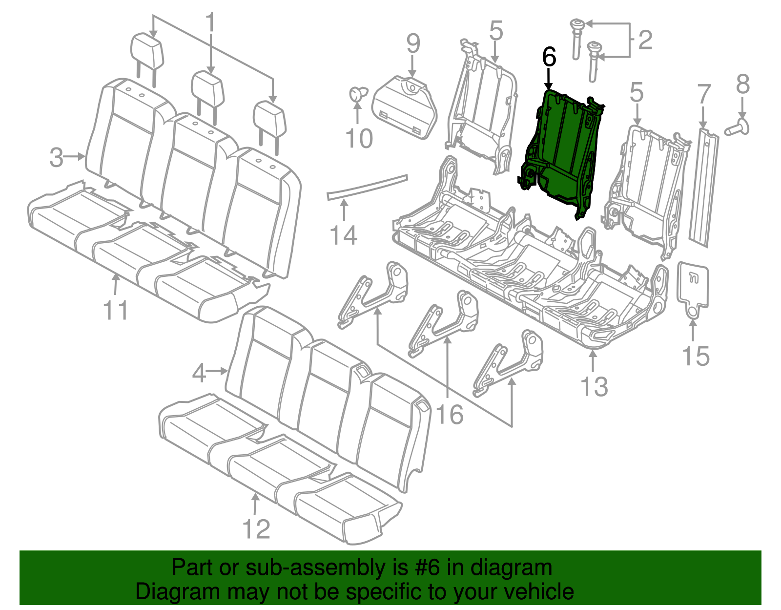 2015-2025 Ford | Seat Back Frame | CK4Z-99613A38-B | Walls' Ford Parts