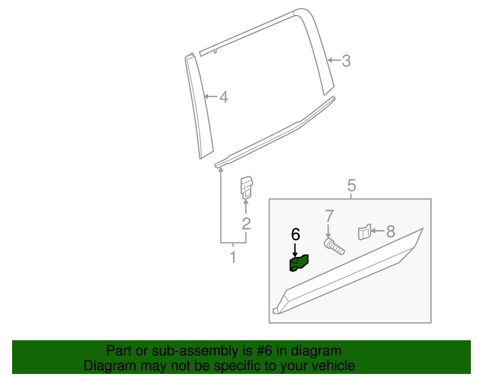 75315-TG7-A01 - Clip A Door Garnish (Lower) (Natural) - 2018-2021 Honda ...