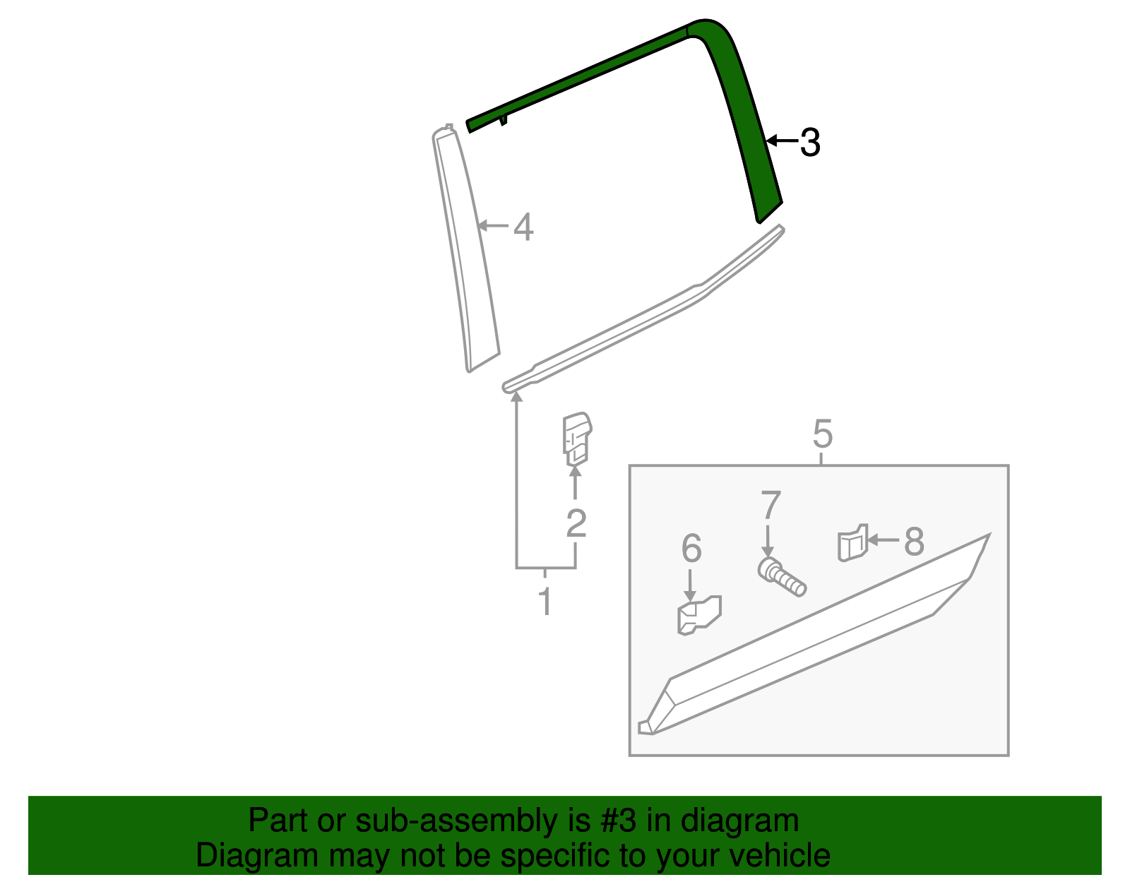 72961-T6Z-A01 - Upper Molding 2017-2025 Honda Ridgeline | Honda Parts Online