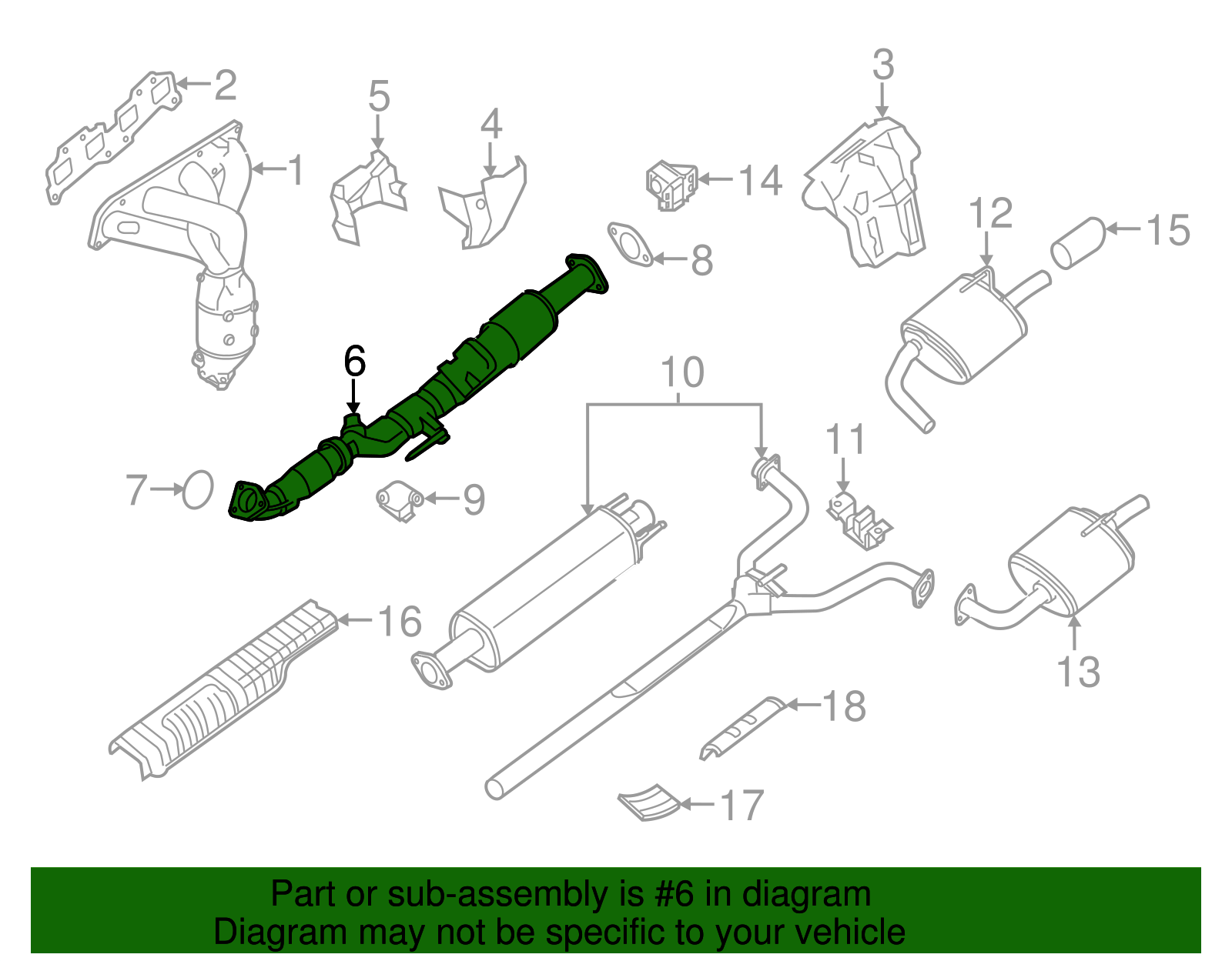 2016-2018 Nissan Altima Front Pipe 20010-9HS0A | Temecula Nissan Parts