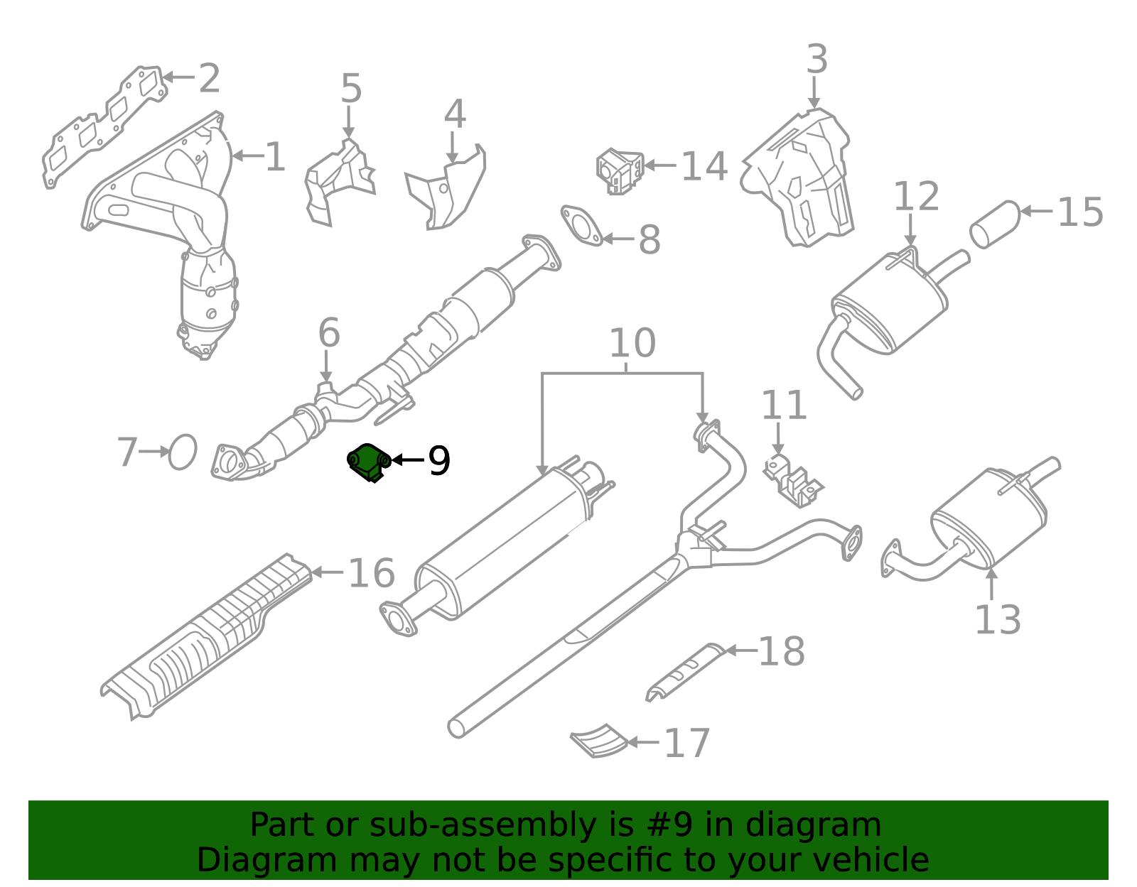 20611-3TA0B - Front Pipe Mount Bracket - 2013-2018 Nissan Altima ...