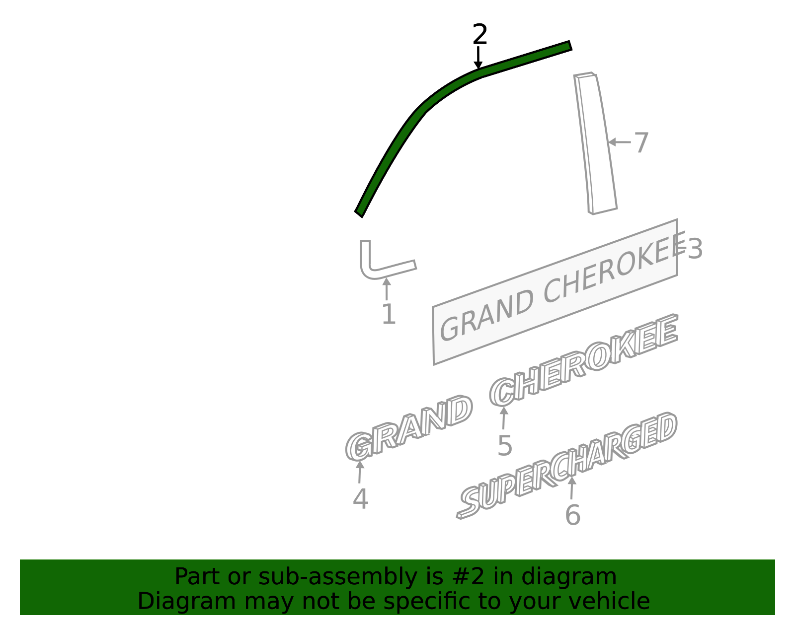 2011-2015 Jeep Grand Cherokee Molding 57010500AE | Mopar Parts Canada