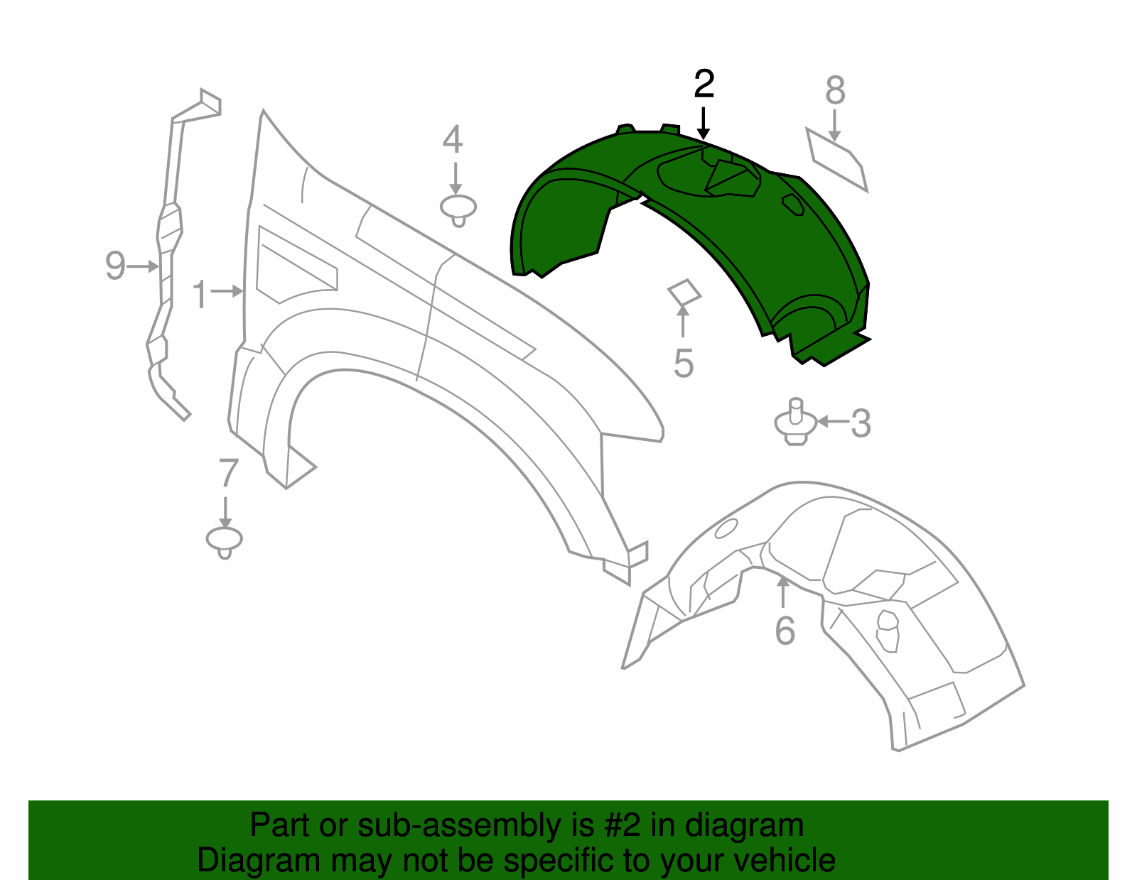 2008-2010 Ford Fender Liner 8C3Z-16054-B | Ford OEM Parts Outlet