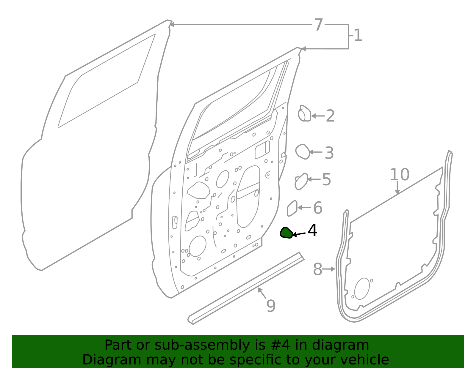 1993-2024 Nissan 1993-2024 Nissan - Door Shell Bumper 80896-6FL0A ...