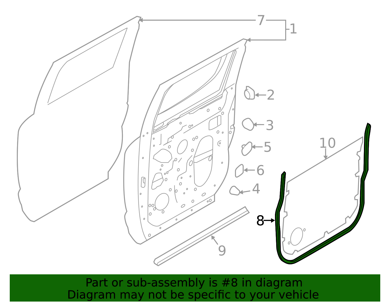 2016-2024 Nissan Surround Weather-Strip 82831-9FV0B | OEM Parts Online