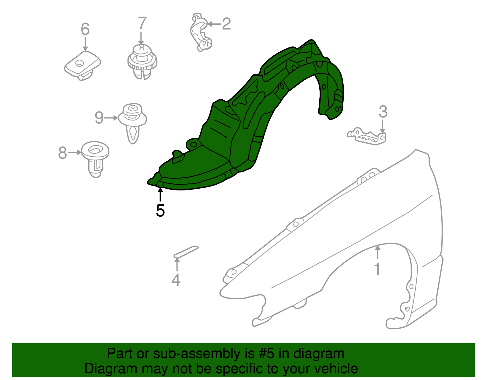 1999-2000 Mazda Protege | Fender Liner | B25D-56-131D | Mazda Online Parts