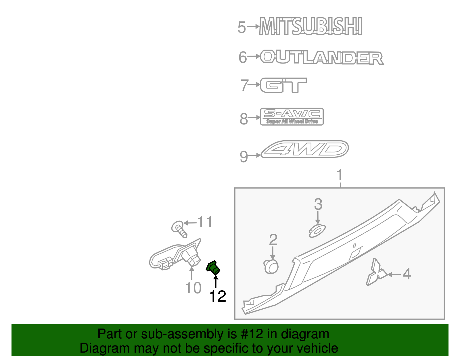 2016-2025 Mitsubishi Camera Grommet MU480022 | Mitsubishi Parts ...