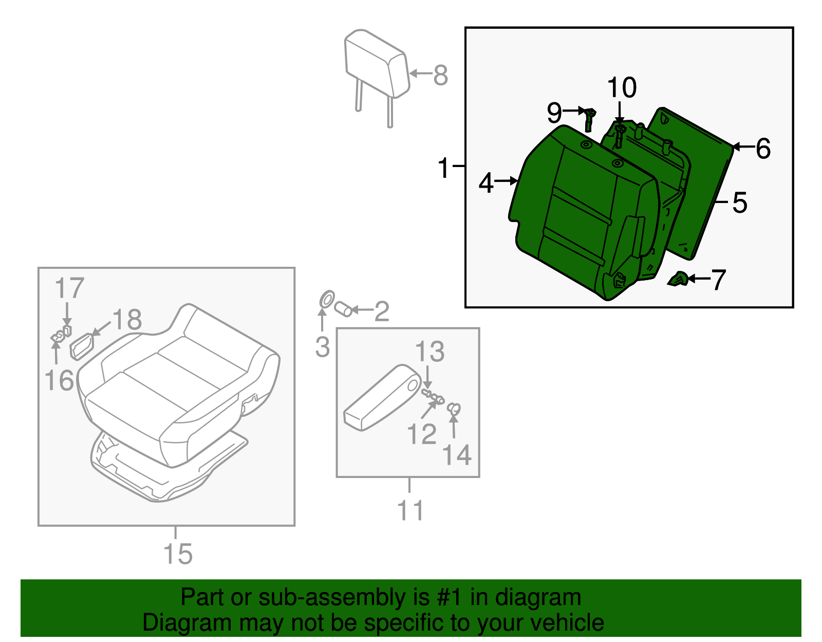 2010-2012 Nissan TITAN Seat Back Assembly 87600-ZR55A | Bill Kay Nissan ...
