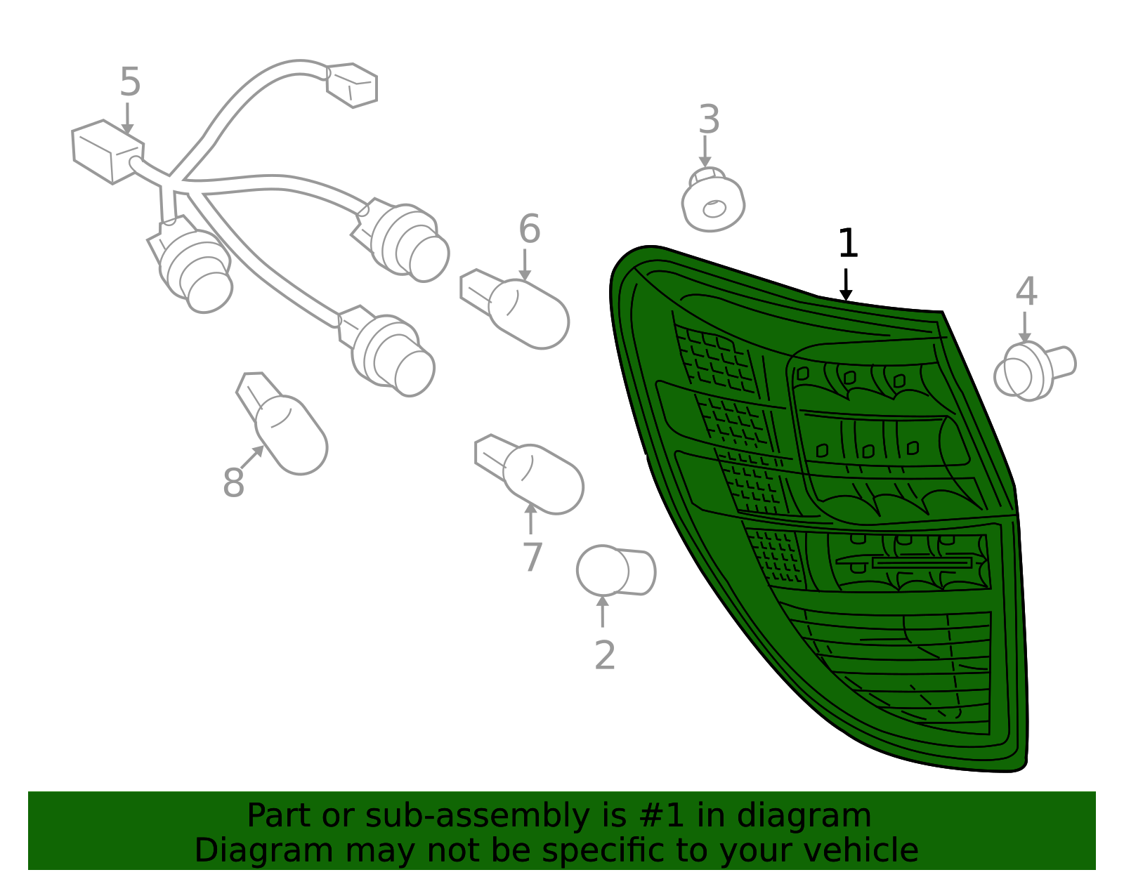 2009-2012 Toyota RAV4 Rear Lens & Housing - PASSENGER SIDE 81551-42130 ...