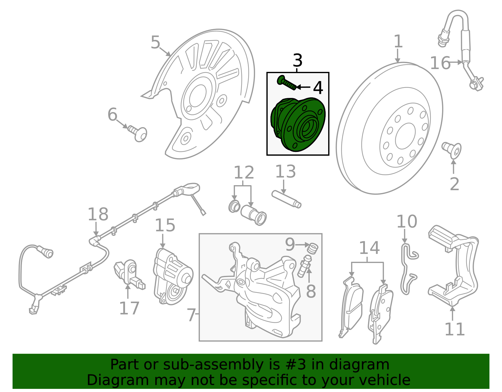 2018-2023 Volkswagen Rear Hub & Bearing 3QF-598-611 | VW Direct Auto Parts