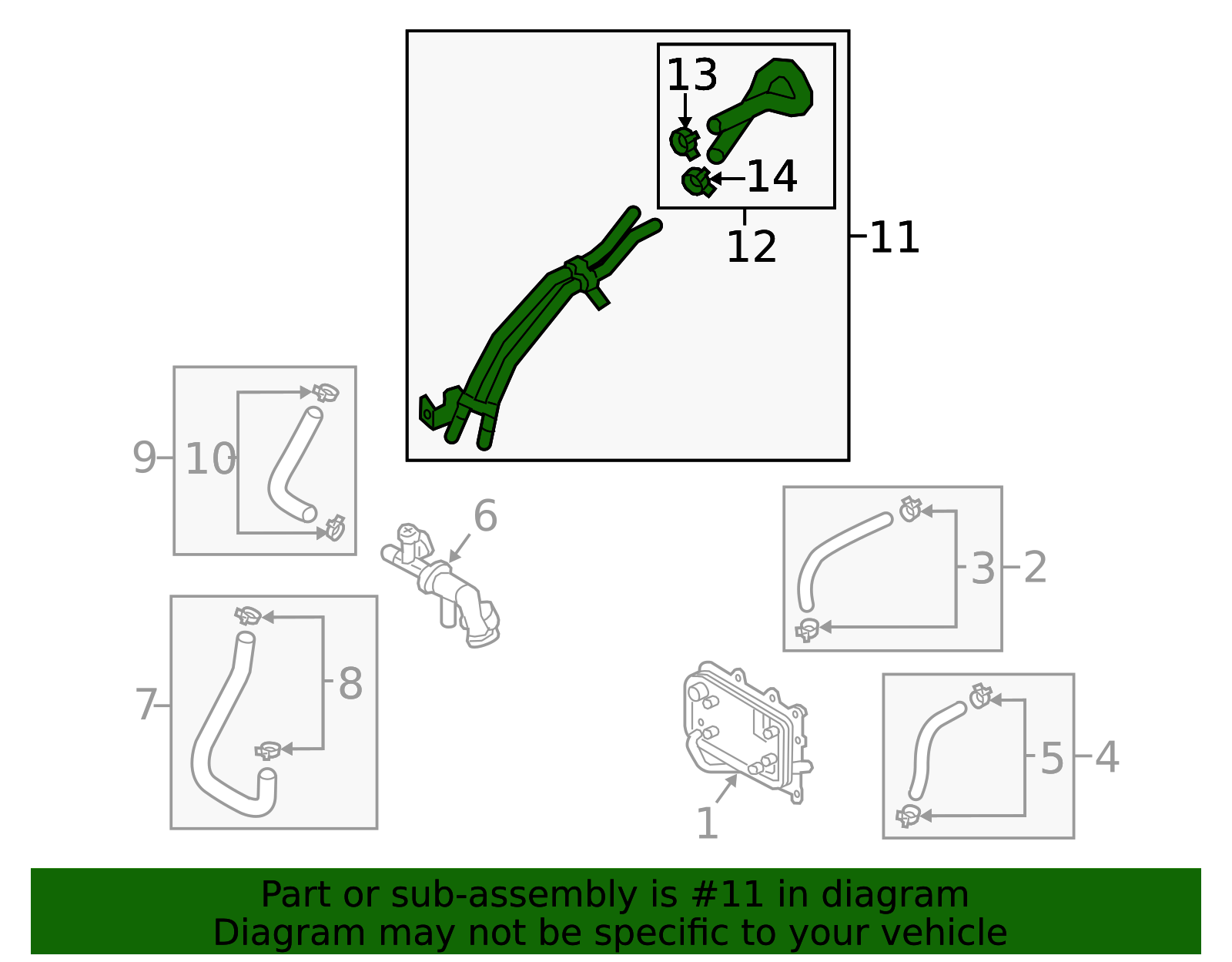 Hyundai - 45264-3B830 - Automatic Transmission Oil Cooler Tube - 2014 ...