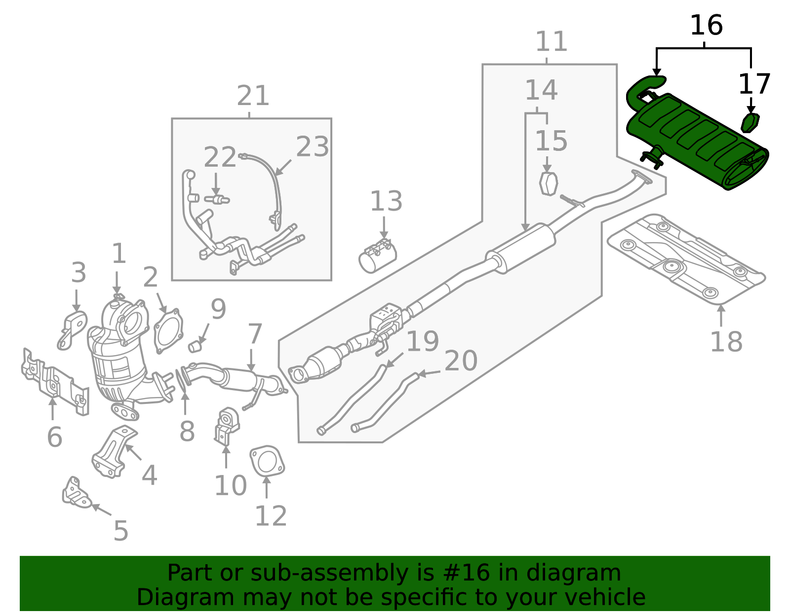 28710-P0540 - Hyundai Rear Muffler 2022-2024 Hyundai Tucson ...