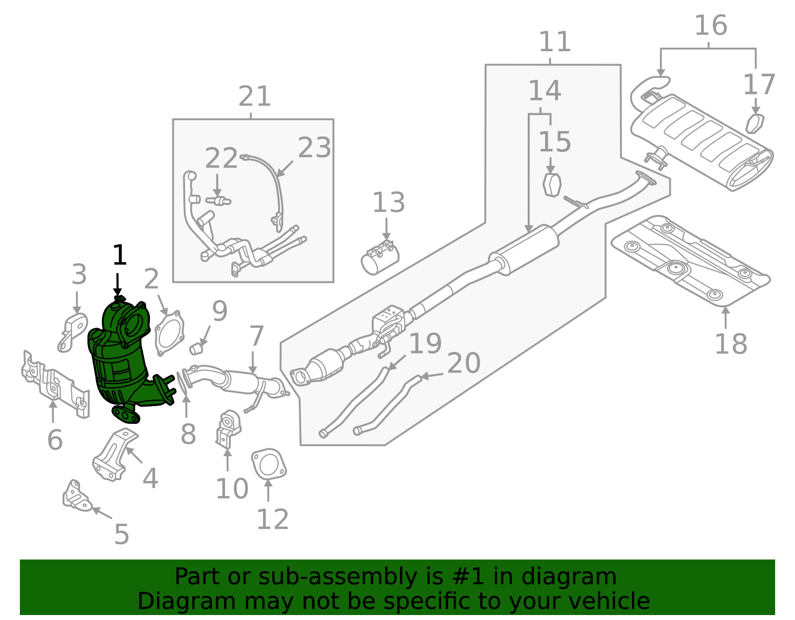 Hyundai - 28500-2MAE0 - Catalytic Converter - 2021-2024 Hyundai | OEM ...