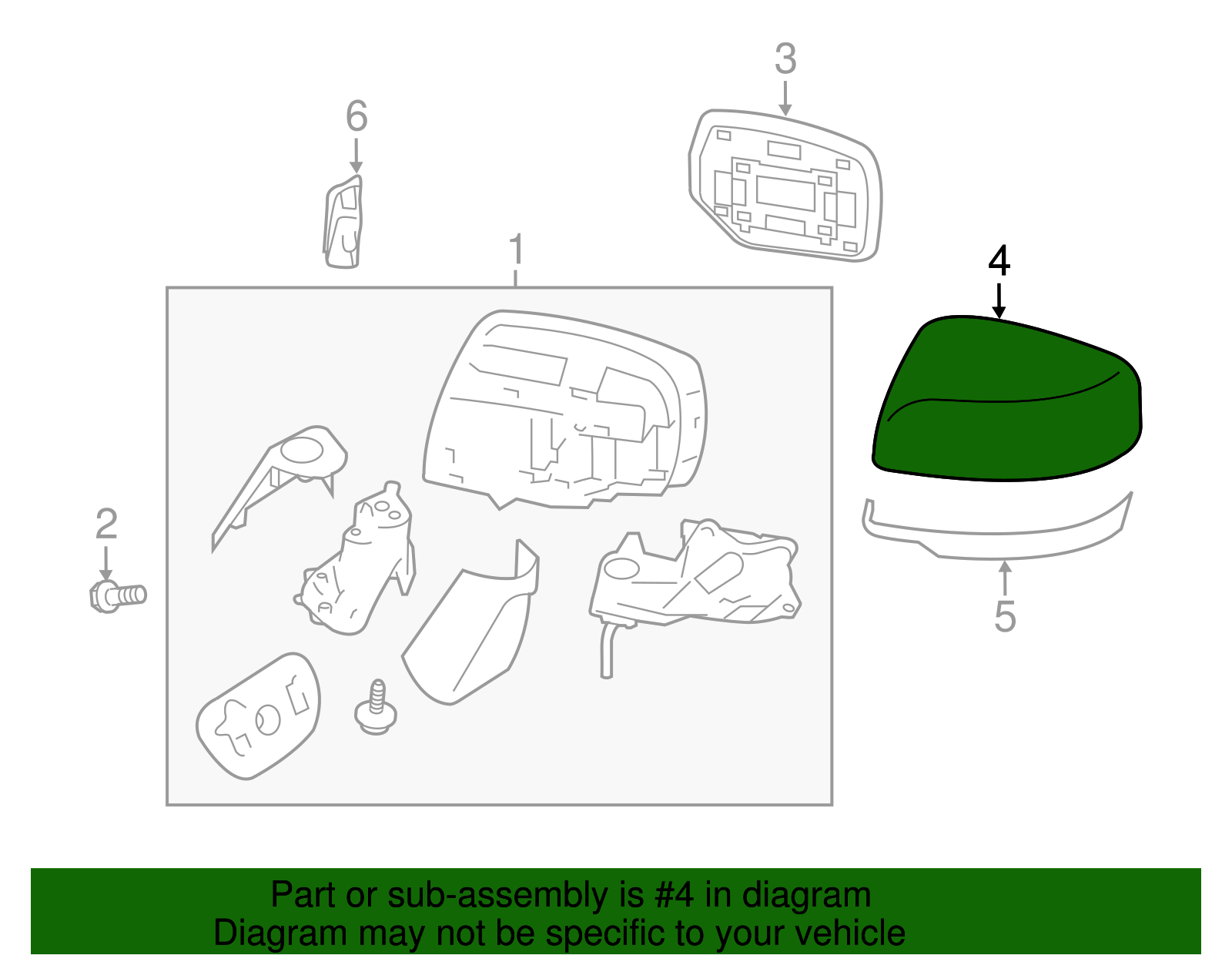 2017-2023 Subaru Mirror Cover 91059FL11A | OEM Parts Online
