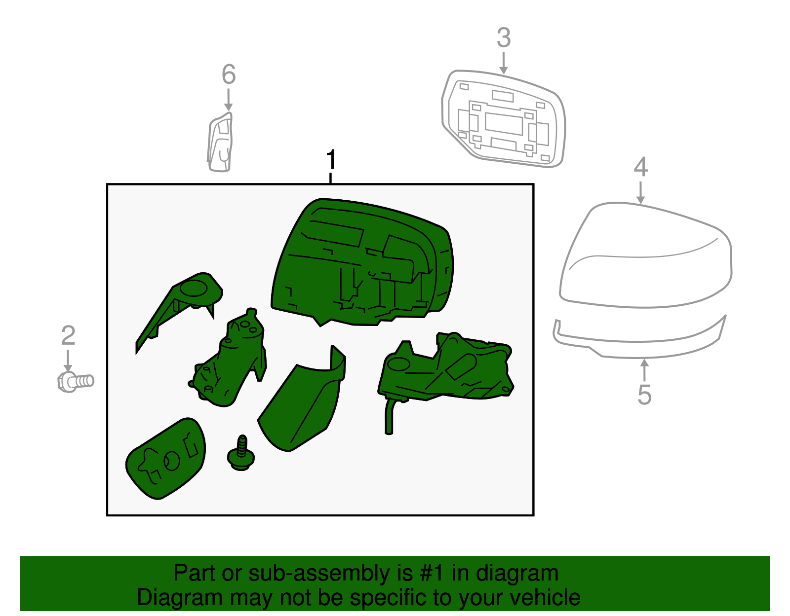 91036FL02B - 2017-2023 Subaru Impreza - Mirror Assembly | Subaru Parts HQ