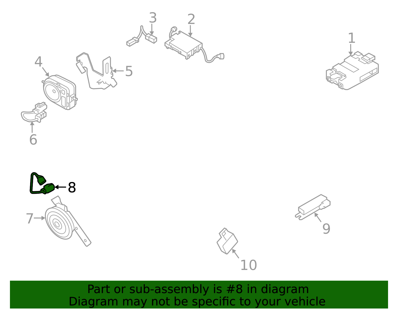 2014-2022 Land Rover Range Rover Sport | Alarm Horn Wire | LR040645 ...