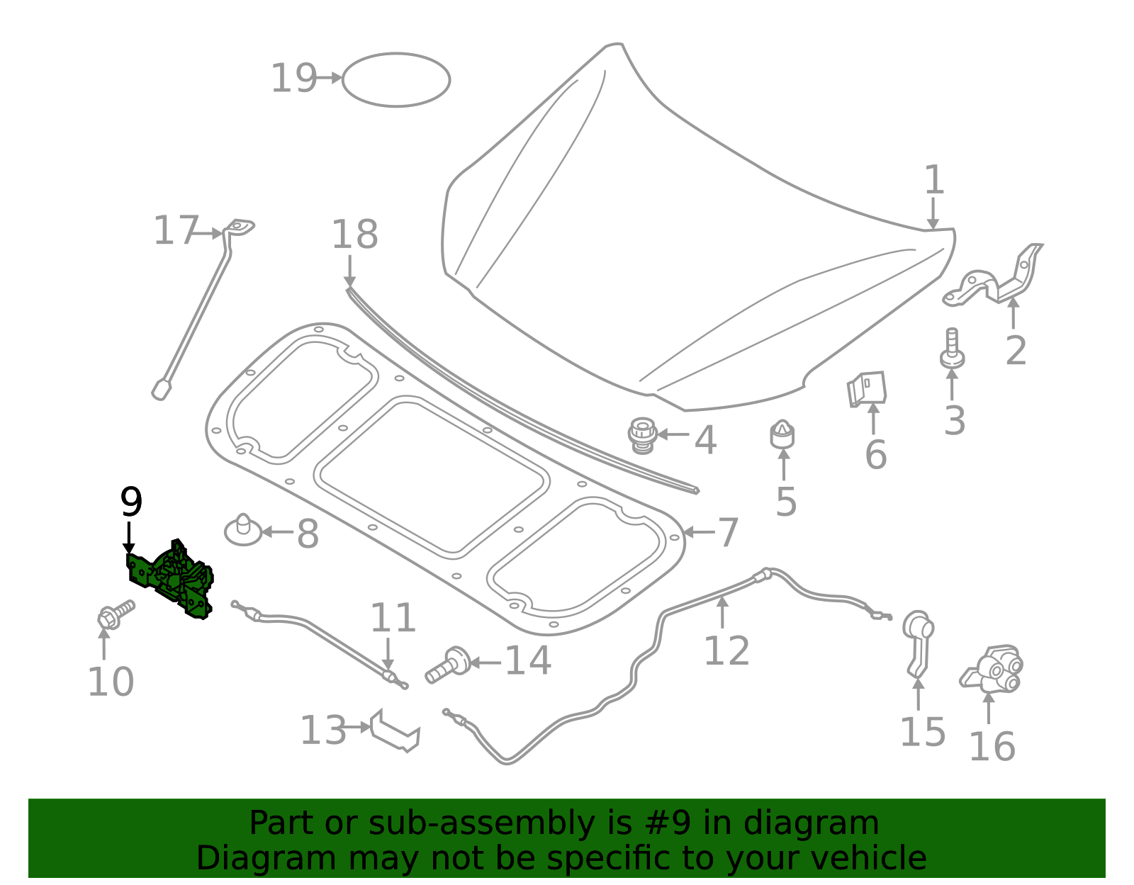 2022-2025 Hyundai Ioniq 5 Hood Latch 81130-GI000 | MotorMotor