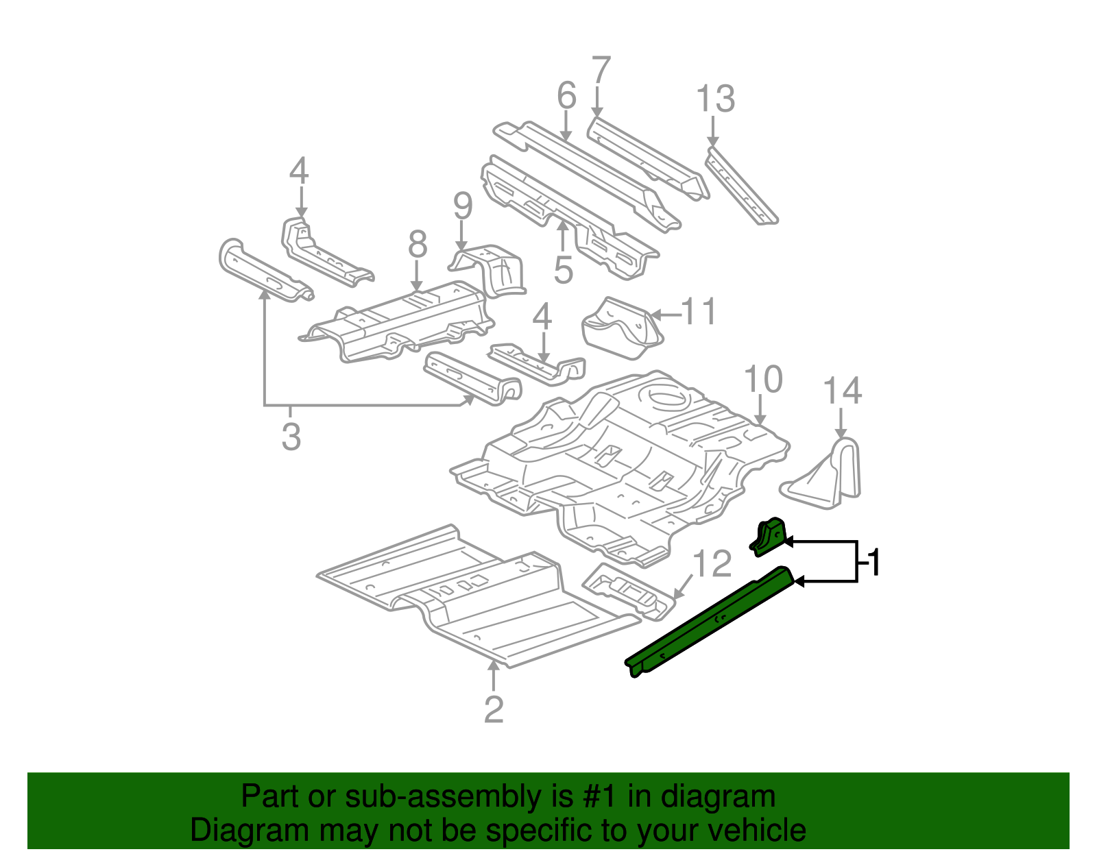 2000-2005 Cadillac DeVille Inner Rocker 12481046 | Capital Chevy Parts