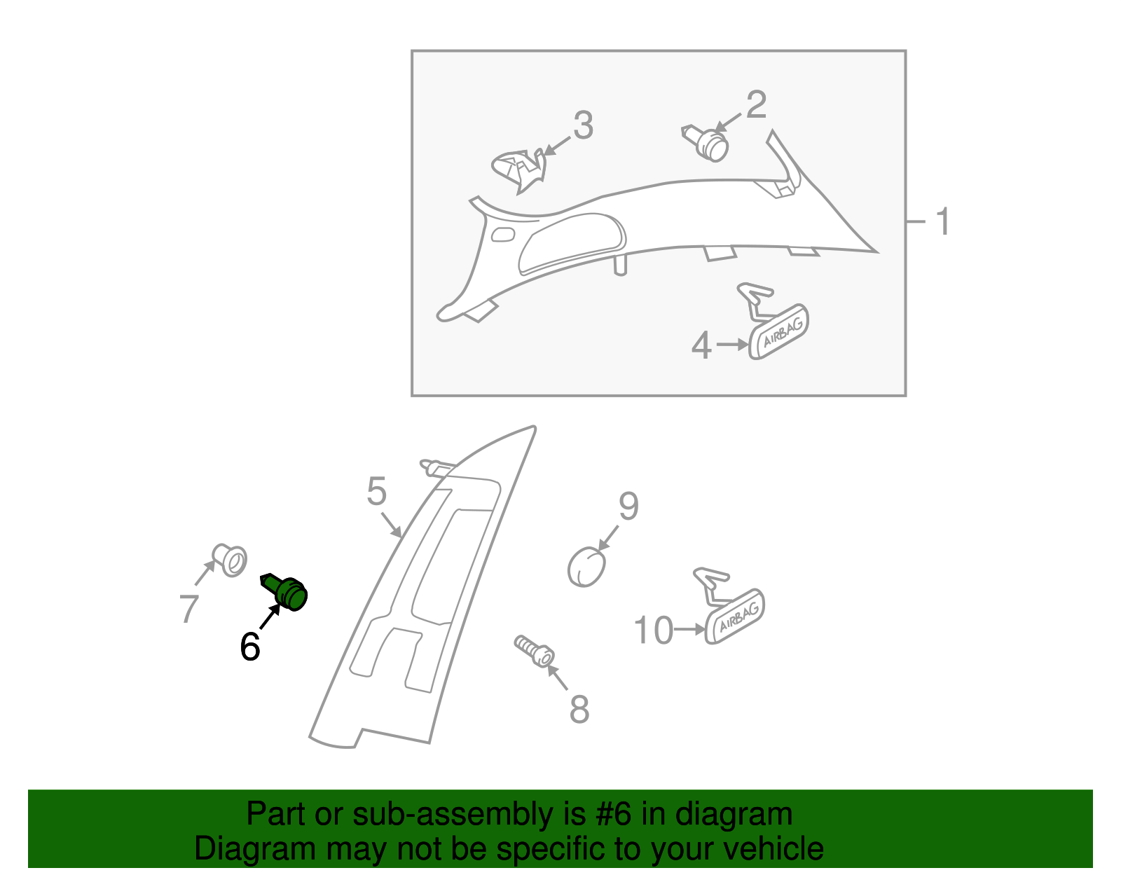 2006-2025 Volkswagen Pillar Trim Clip 3C0-867-333 | OEM Parts Online
