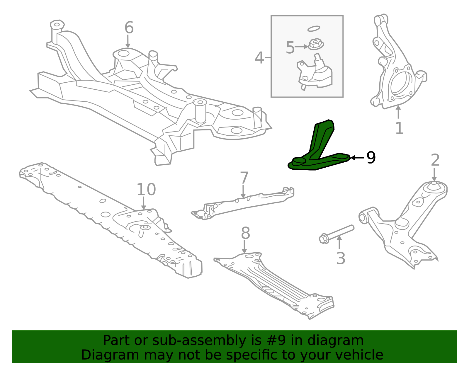 52258-48050 - High-Quality Suspension Subframe Crossmember Brace for ...