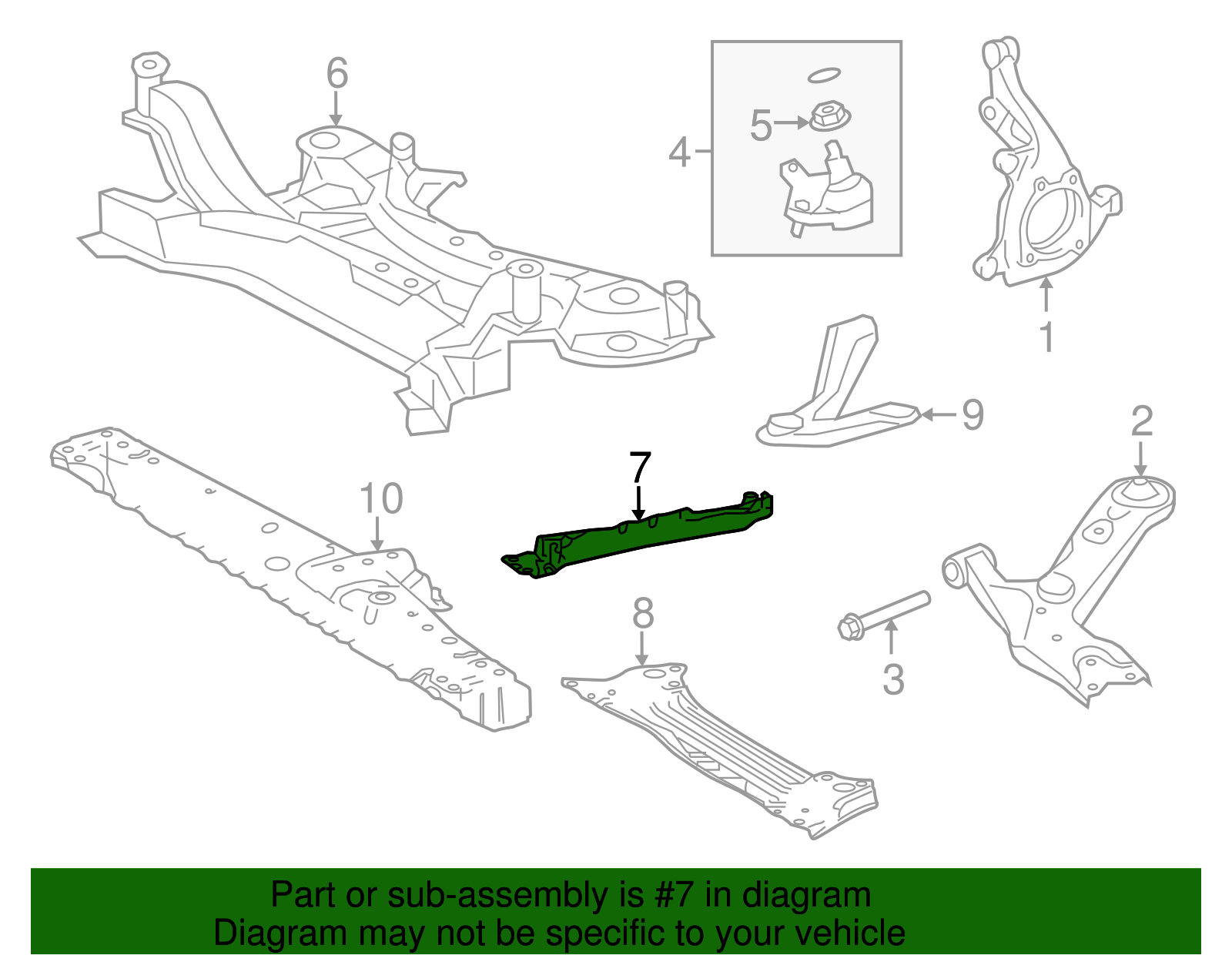 2013-2018 Toyota RAV4 Suspension Cross-Member Reinforcement 51107-0R040 ...