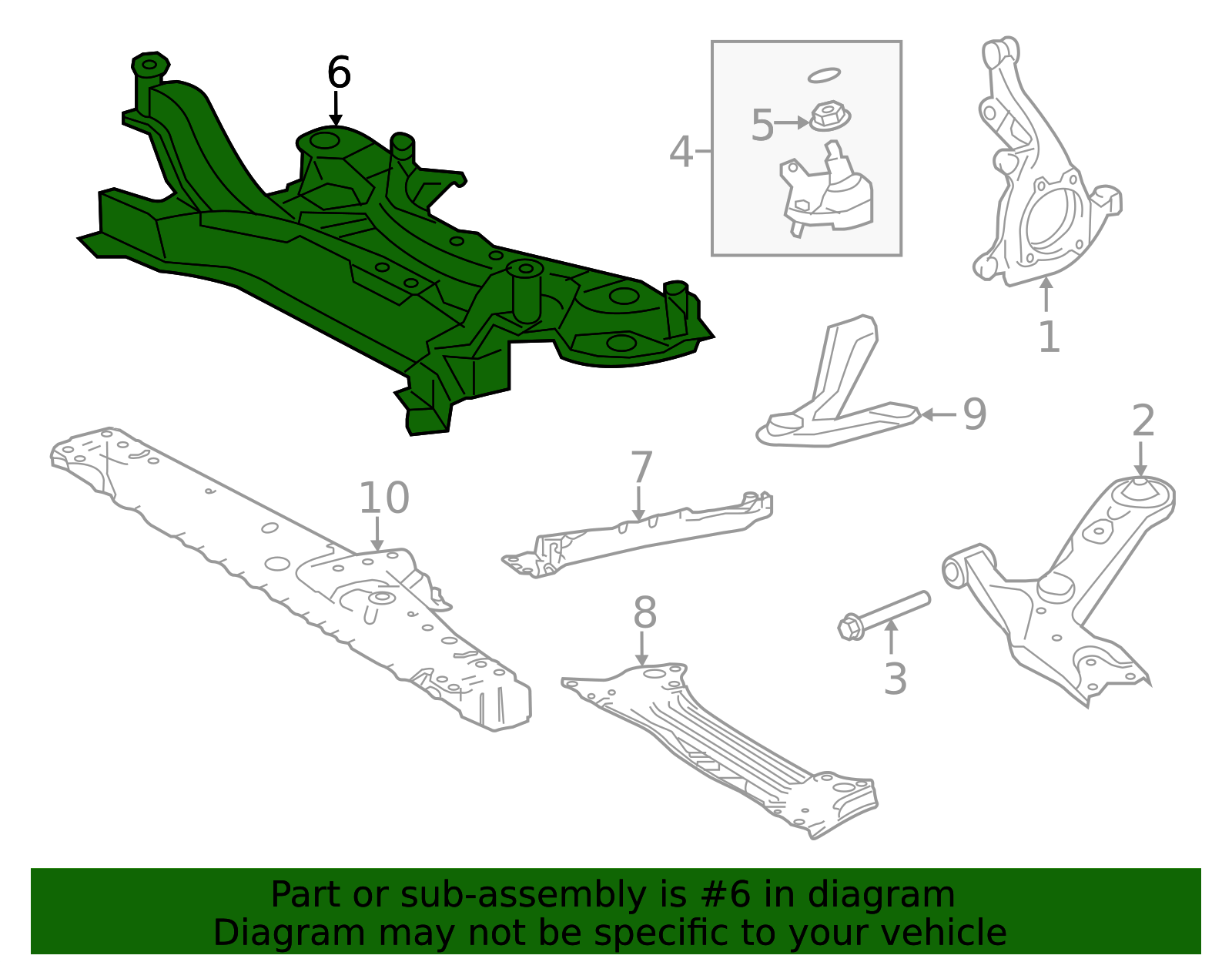 2008-2018 Toyota Suspension Sub-Frame Cross-Member 51201-78010 | OEM ...