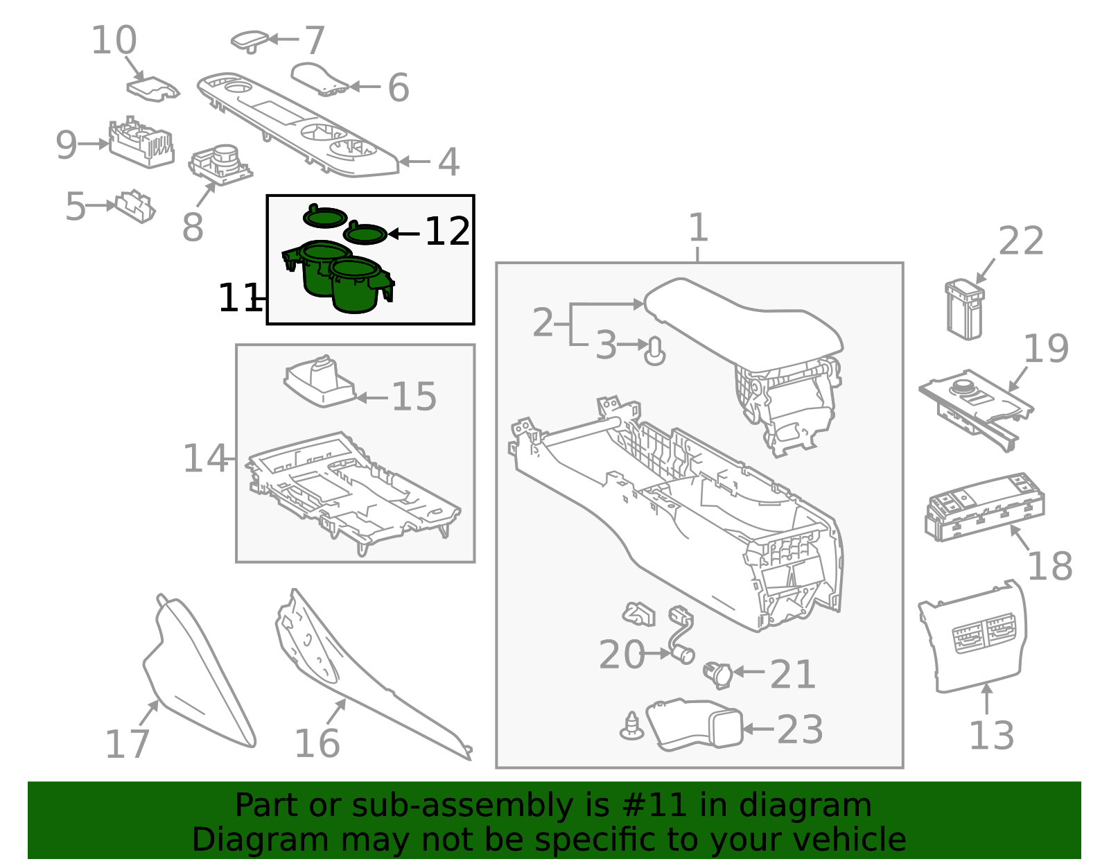 55620-53220 - High-Quality Console Cup Holder for 2021-2025 Lexus ...