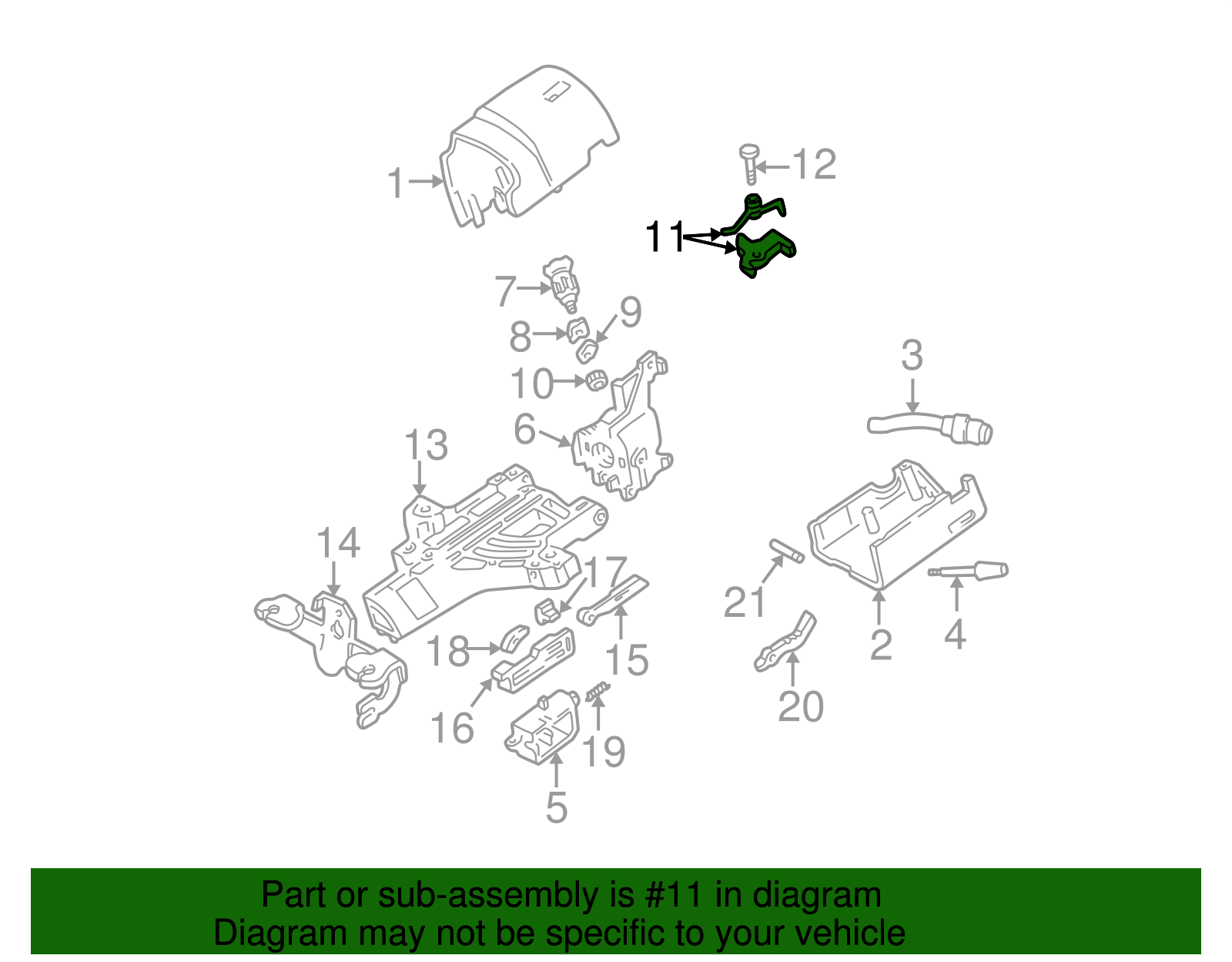 1992-2011 Ford | Lock Lever | F2TZ-3F527-A | Walls' Ford Parts