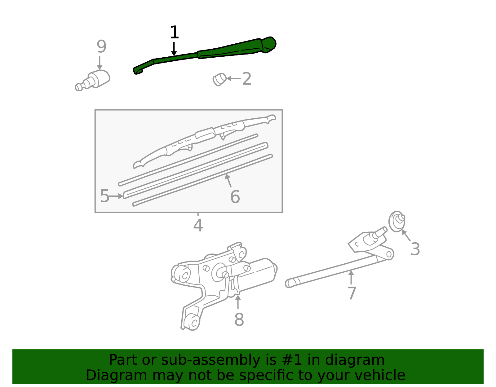 1998-2003 Toyota Sienna Wiper Arm 85241-08010 | MotorMotor