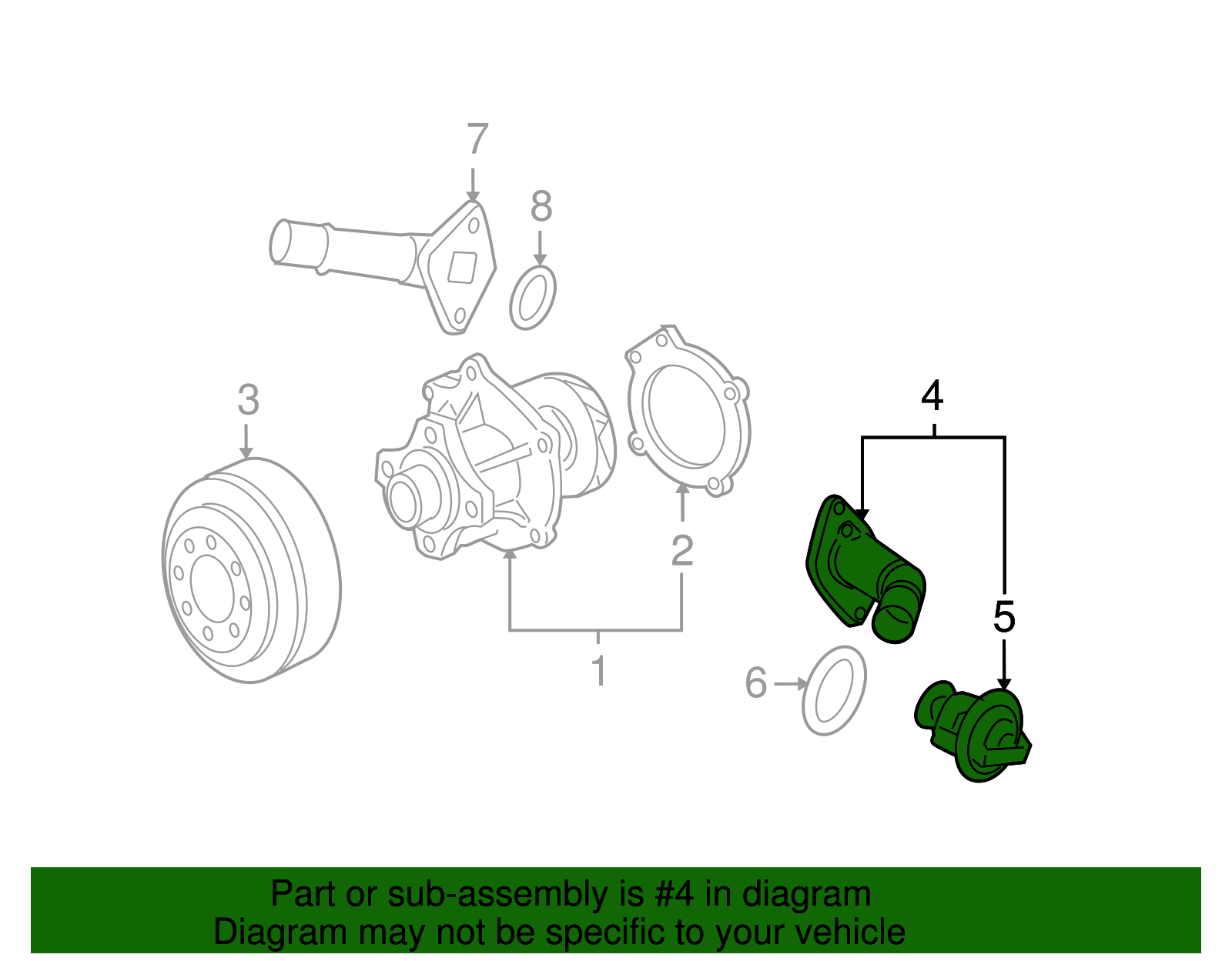 2004-2012 GM Engine Coolant Thermostat and Housing Assembly 12622316 ...