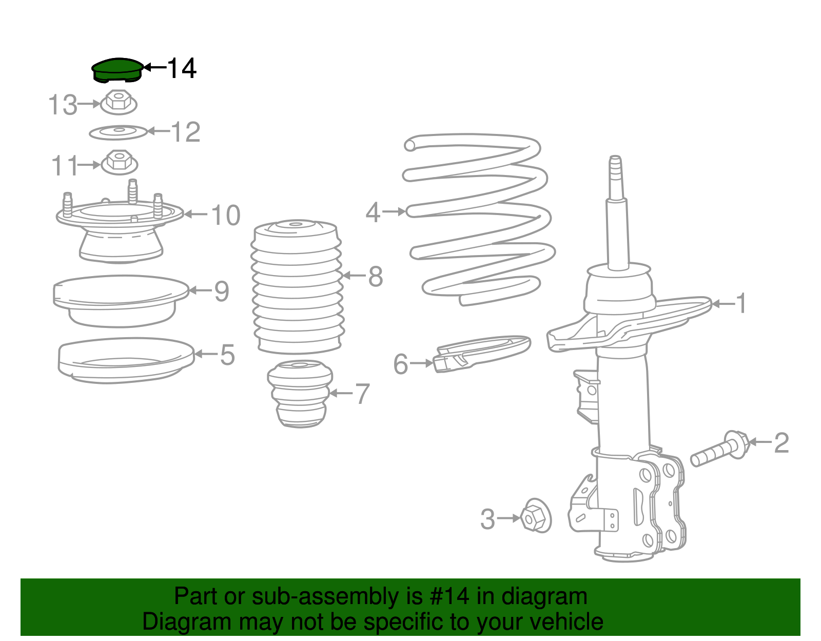 2016-2025 Cadillac Front Suspension Mount Upper Cup 23357885 | GM Parts ...