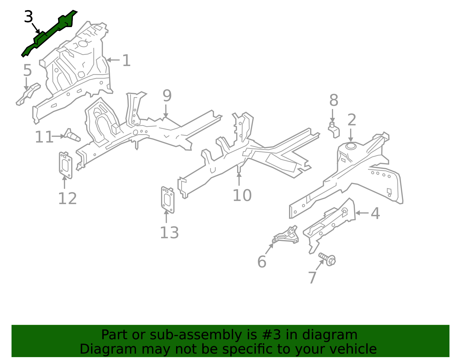 64543-G3000 - Upper Rail 2018-2020 Hyundai Elantra GT | Hyundai ...