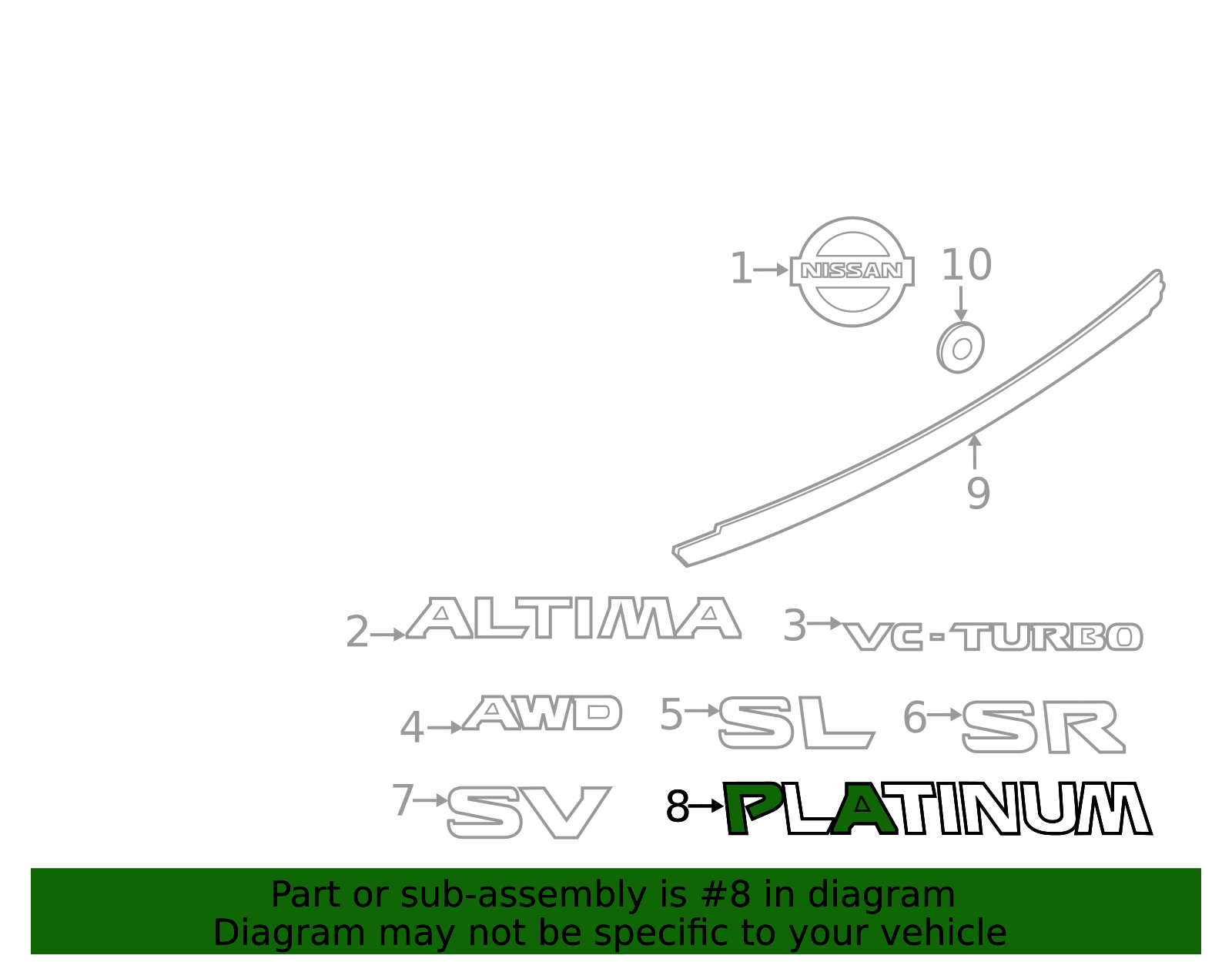 84896-6CA7A - Nameplate 2019-2022 Nissan Altima | Official Nissan Parts ...