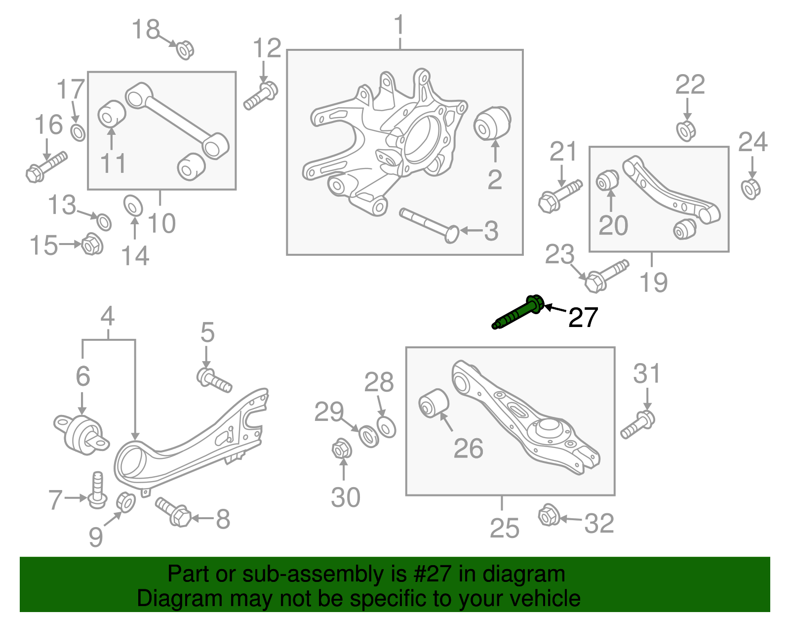 55260-3R000 - Hyundai Lower Control Arm Adjust Bolt 2006-2025 Hyundai ...