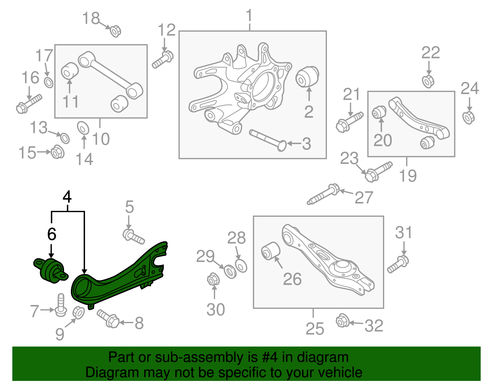 Genuine Trailing Arm for 2015-2019 Hyundai | Part# 55280-2W650 ...