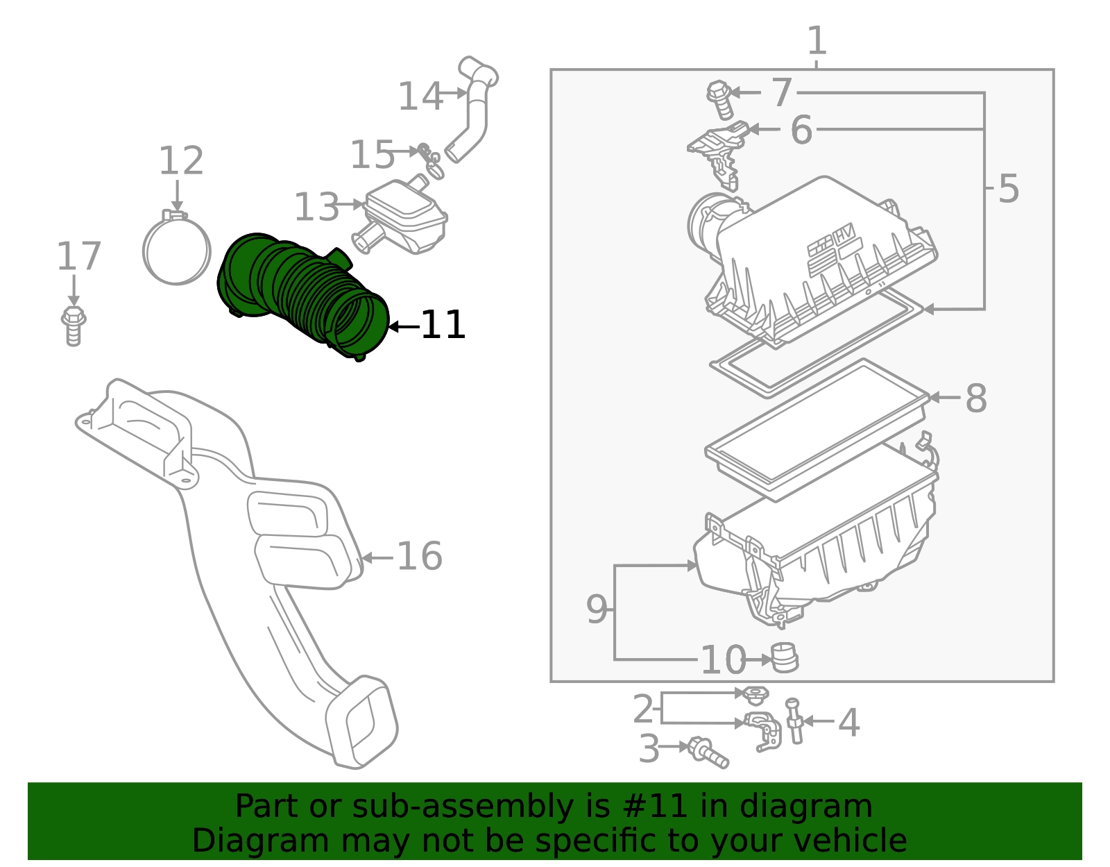 2020-2025 Toyota Air Hose 17881-F0160 | MotorMotor
