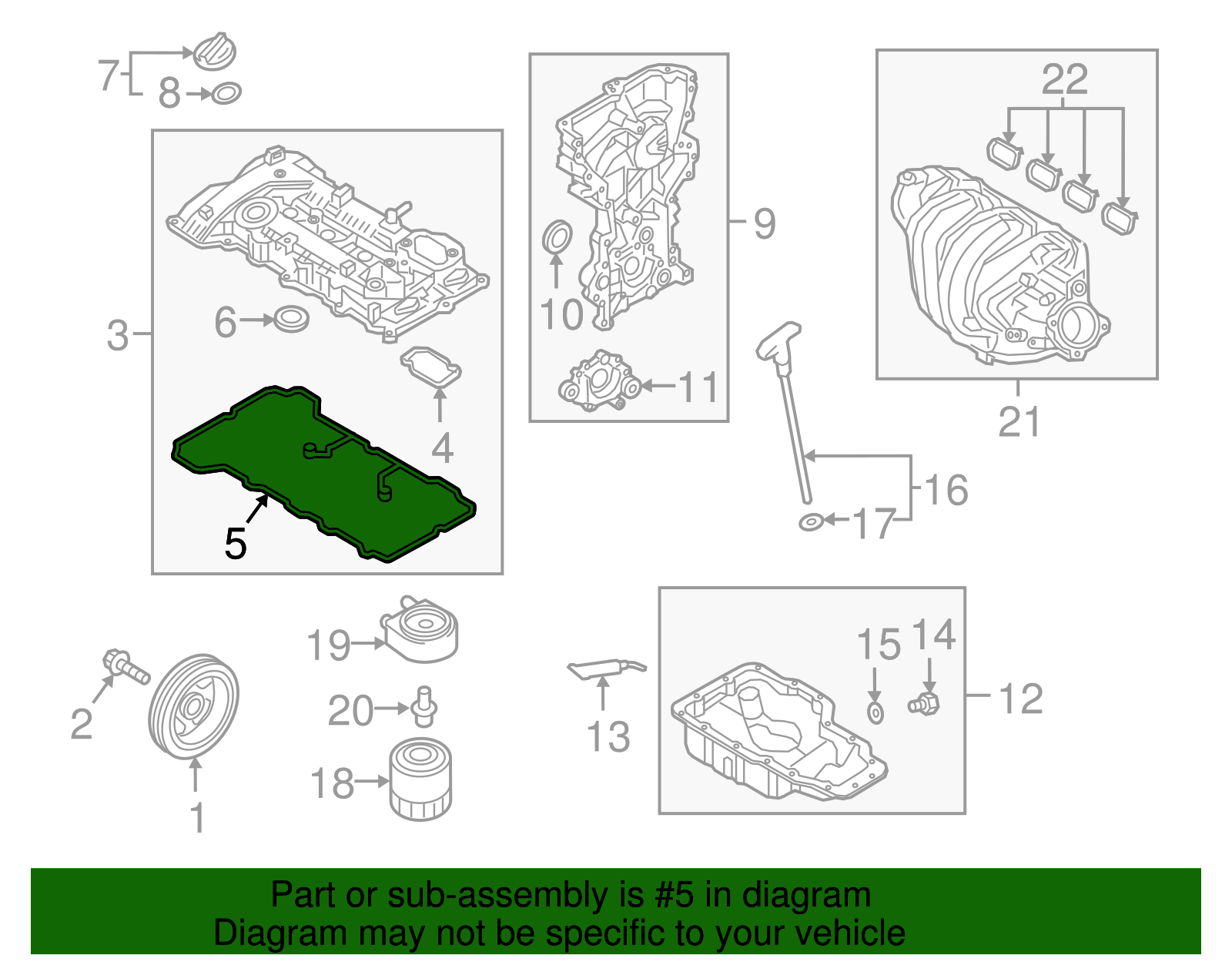 Hyundai - 22441-2E210 - Valve Cover Gasket - 2014-2021 Hyundai | OEM ...