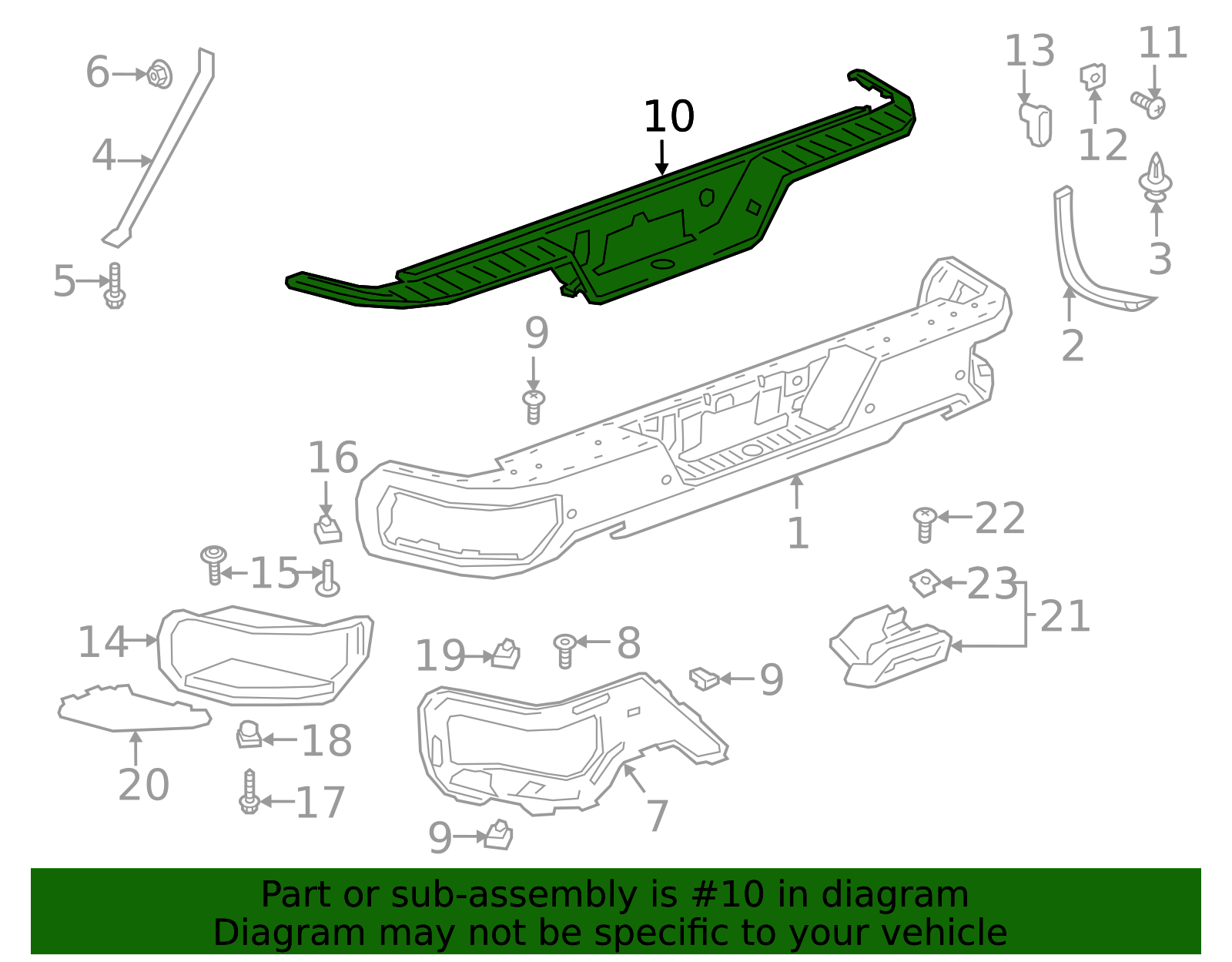2019-2025 GM Rear Bumper Fascia Step Pad 84564764 | GM Parts Center