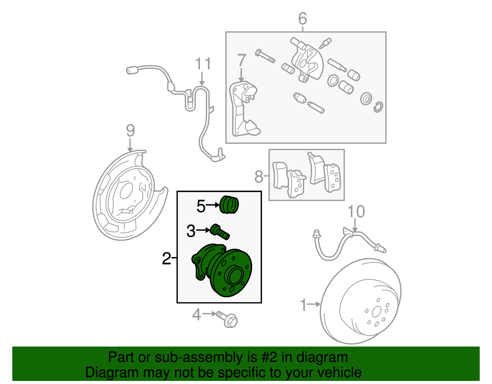 42460-0E030 - Hub & Bearing Assembly - 2008-2013 Toyota Highlander ...