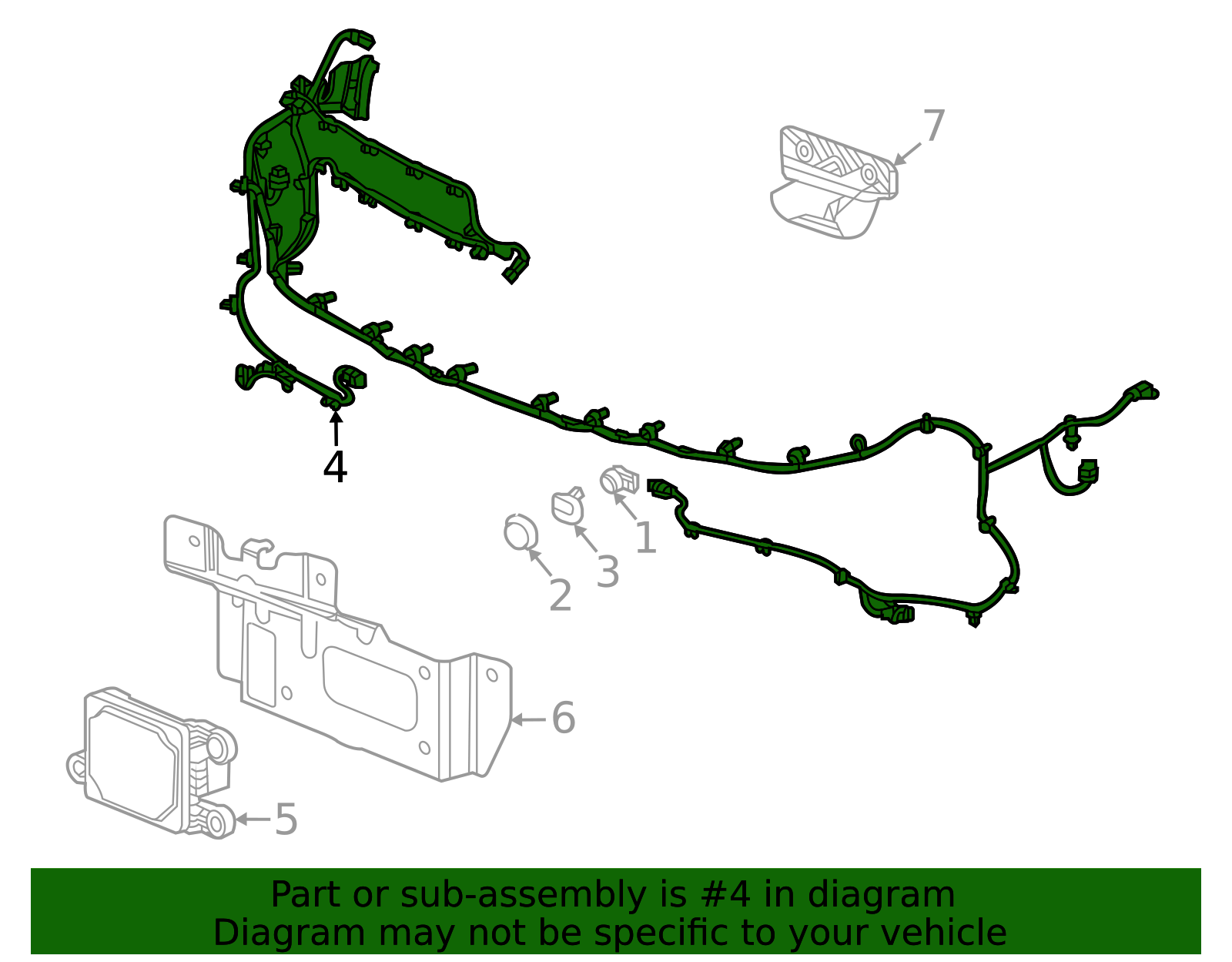2021-2022 Chevrolet Tahoe Front Object Alarm Sensor Wiring Harness ...