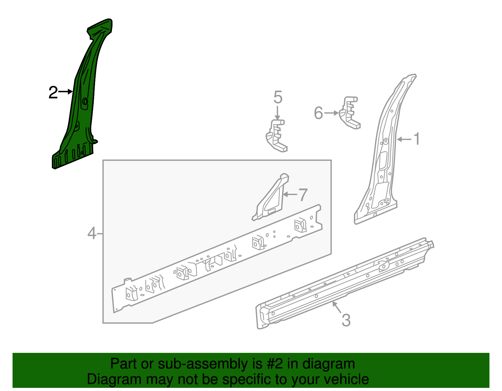2017-2019 Buick LaCrosse Driver Side Center Pillar Outer Panel ...