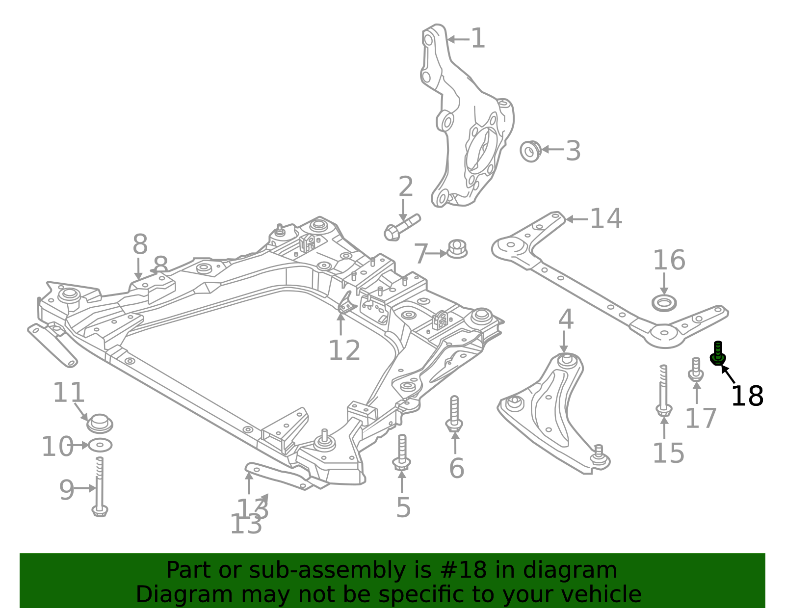 2020-2025 Nissan LEAF Reinforced Bracket Rear Bolt 54459-JJ40B | Scott ...