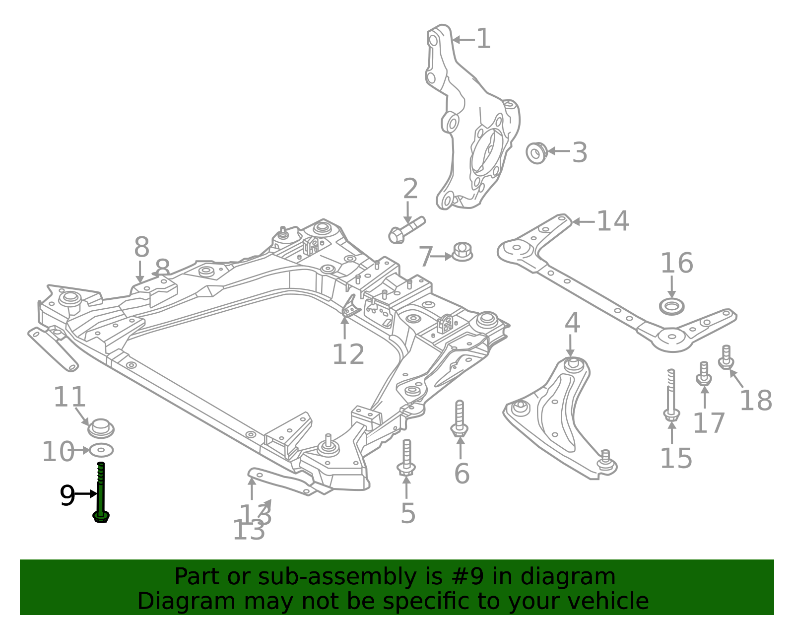 2007-2025 Nissan Suspension Cross-Member Mount Bolt 54459-EN01B ...
