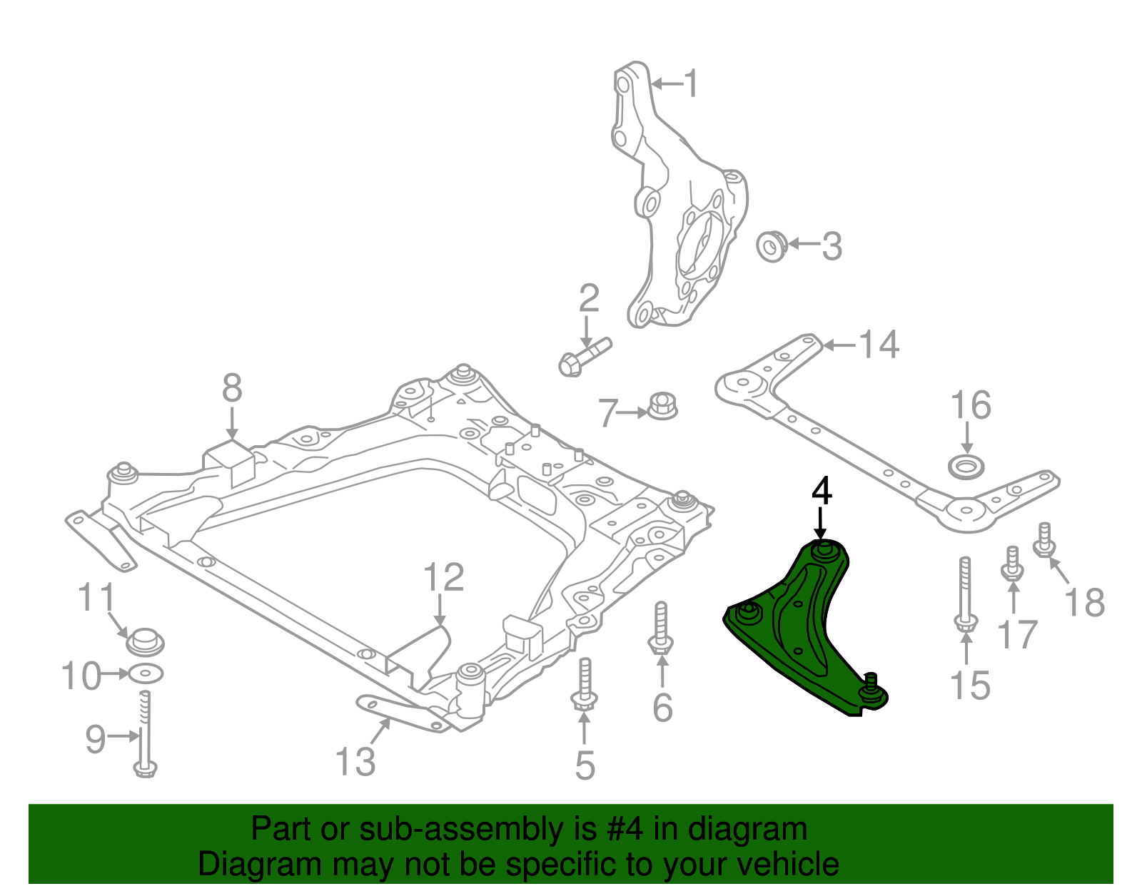 2017-2025 Nissan Lower Control Arm 54500-4FU0A | Bill Kay Nissan Parts