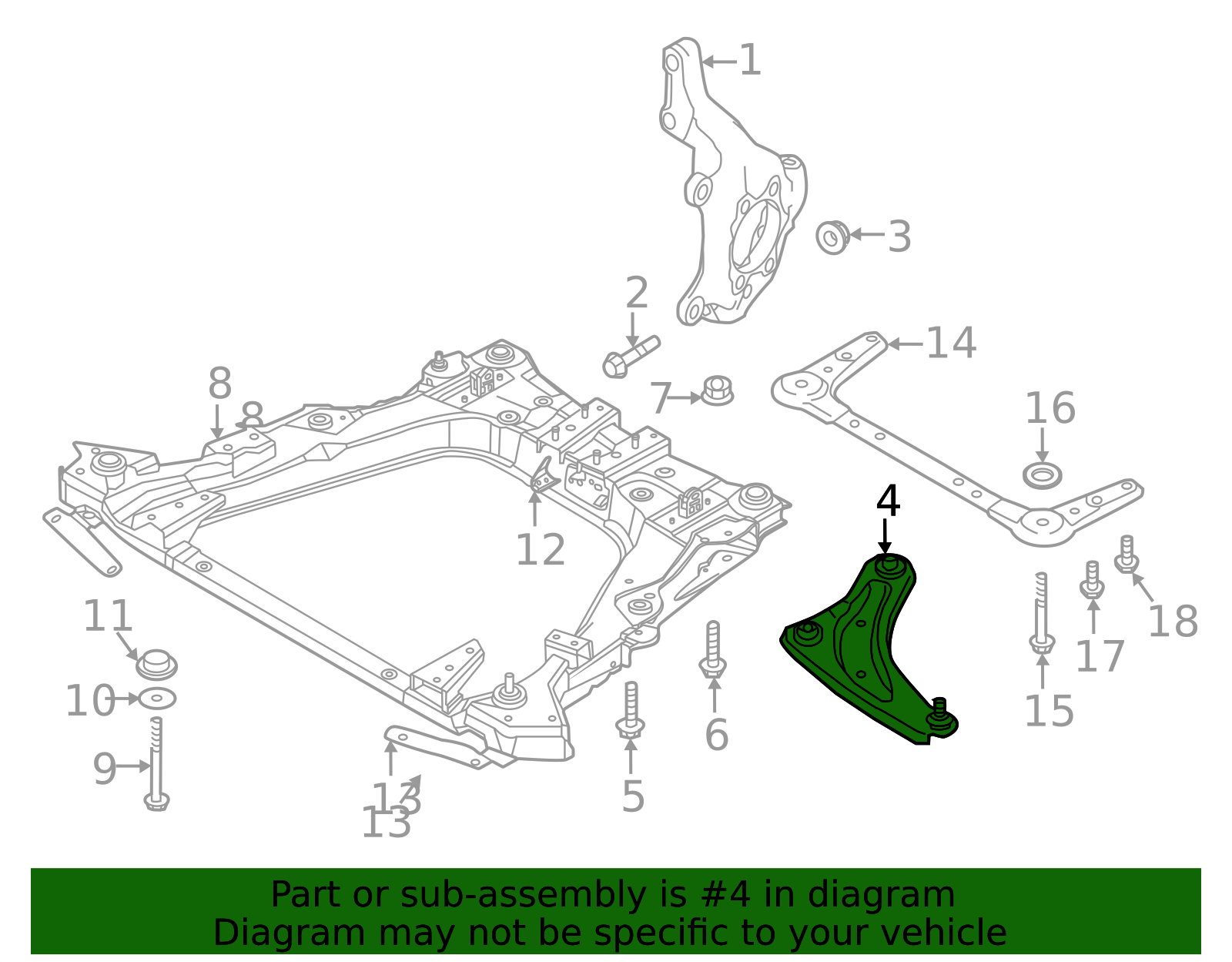 2017-2025 Nissan Lower Control Arm 54500-4FU0A | Bill Kay Nissan Parts