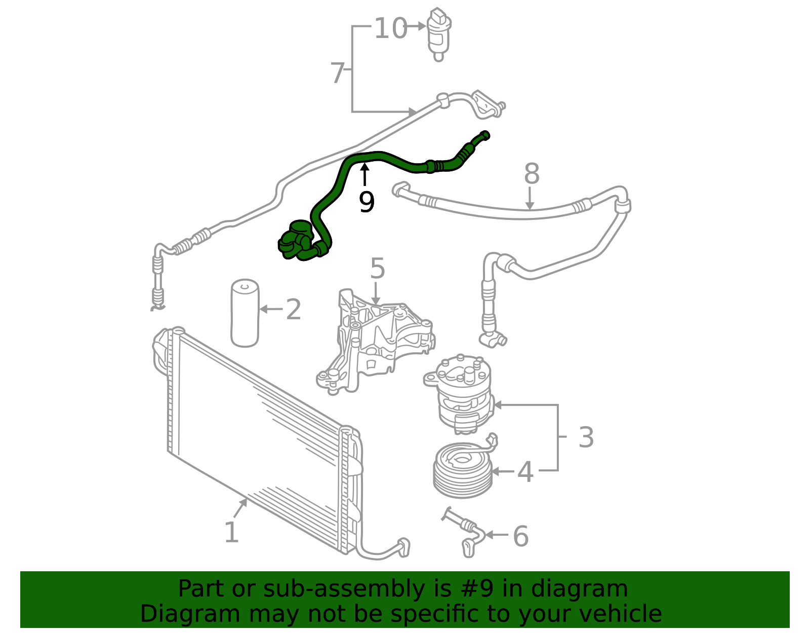 Volkswagen A/C Suction Hose - OEM Cooling Line - Part #1C1-820-743-H ...